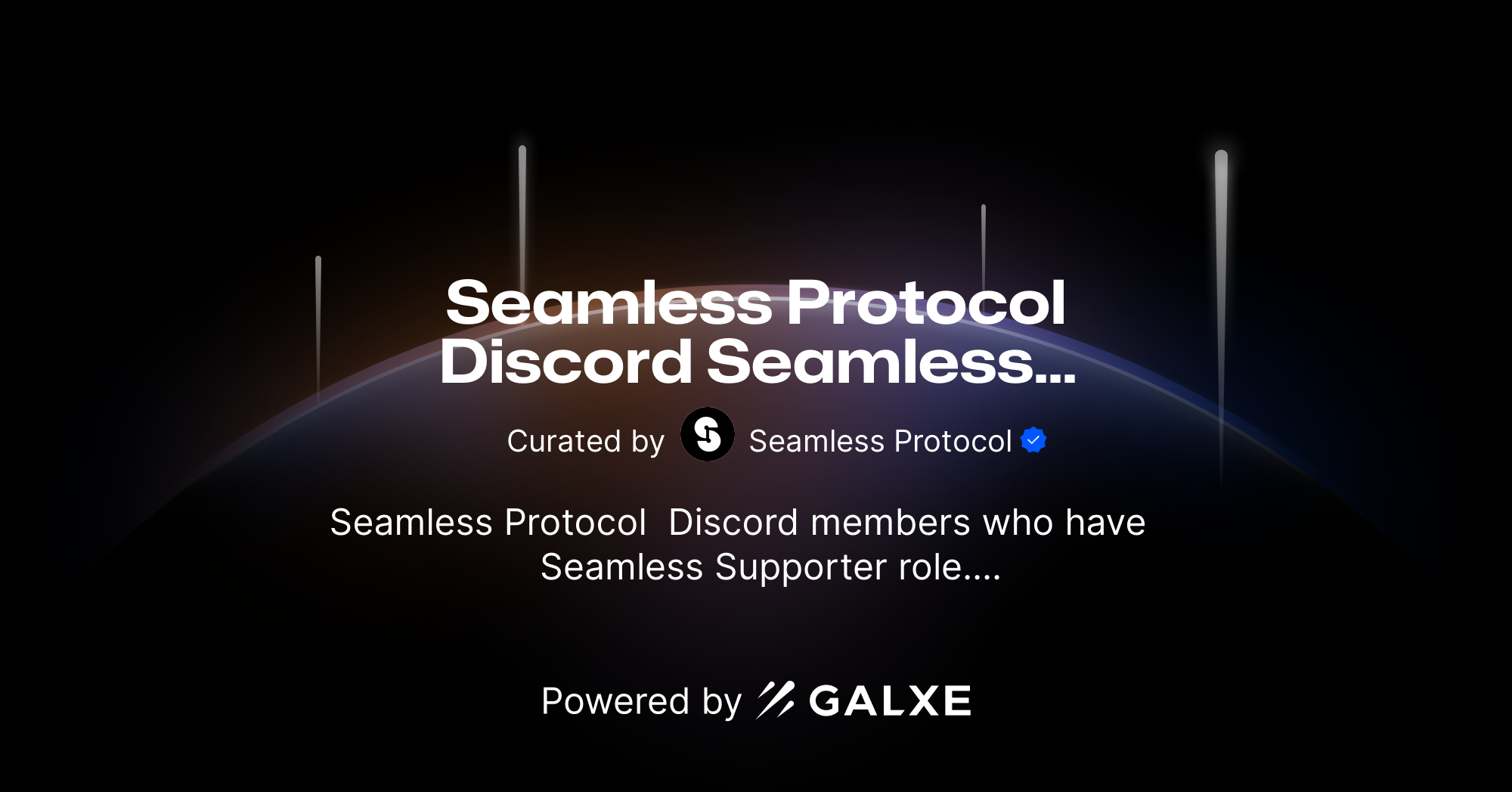 Seamless Protocol 🧵 Discord Seamless Supporter Credential | Galxe