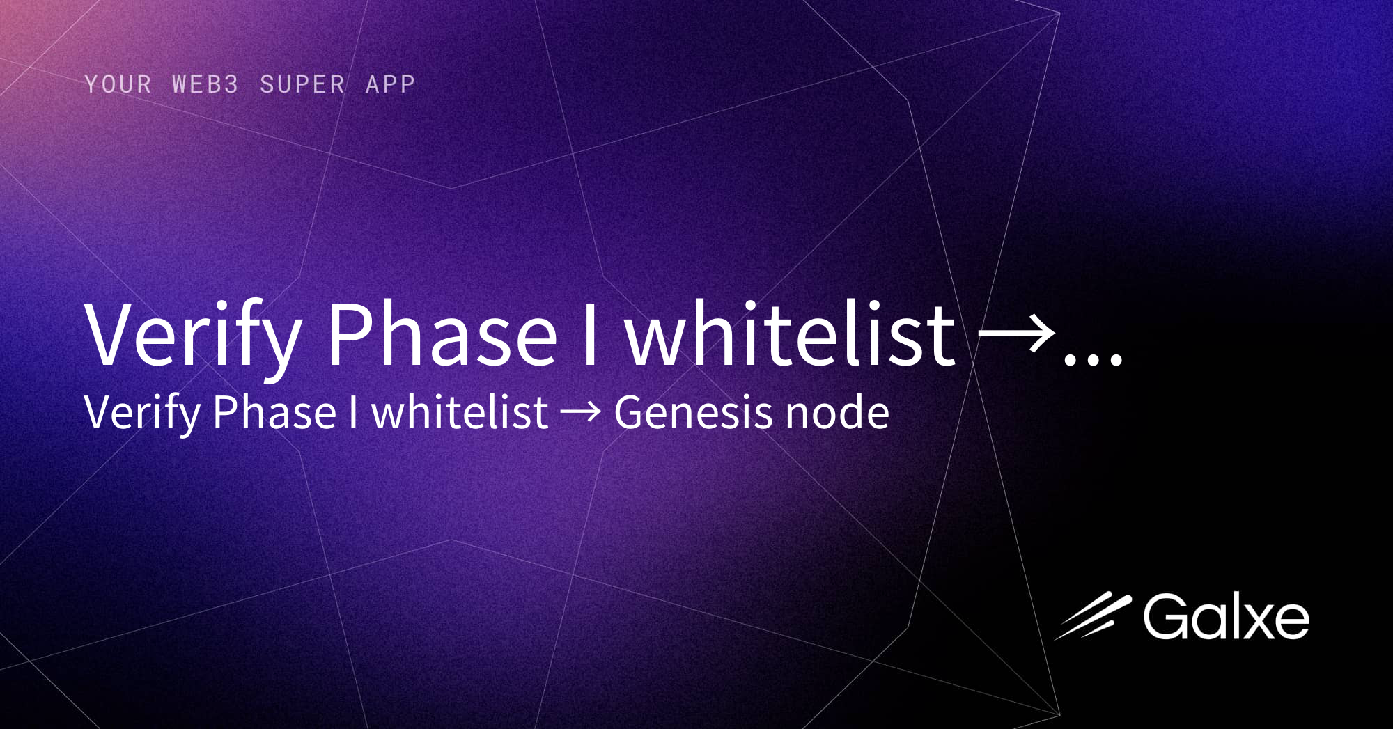 Verify Phase I whitelist → Genesis node Credential | Galxe
