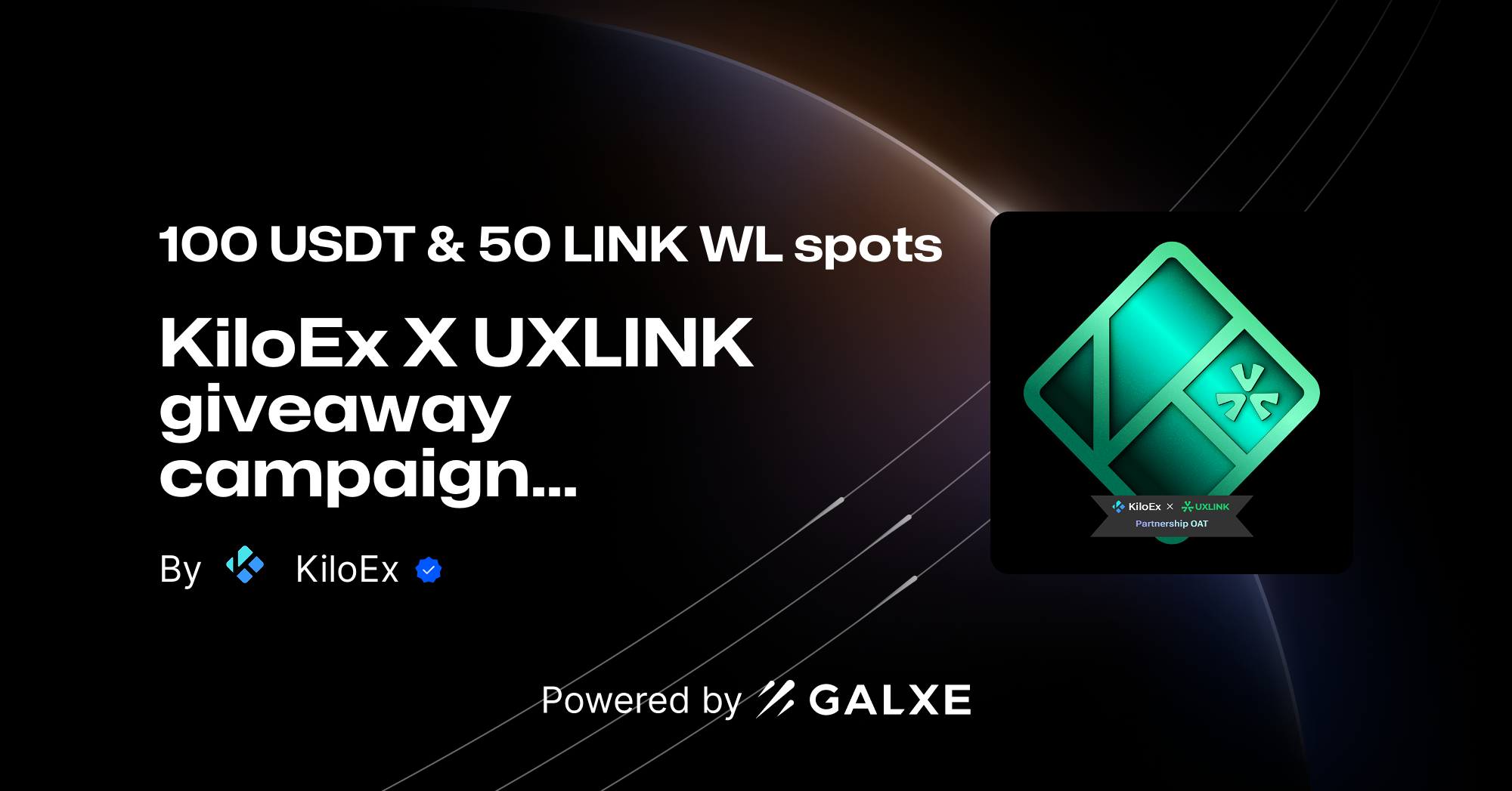 KiloEx X UXLINK giveaway campaign by KiloEx | Galxe Quest