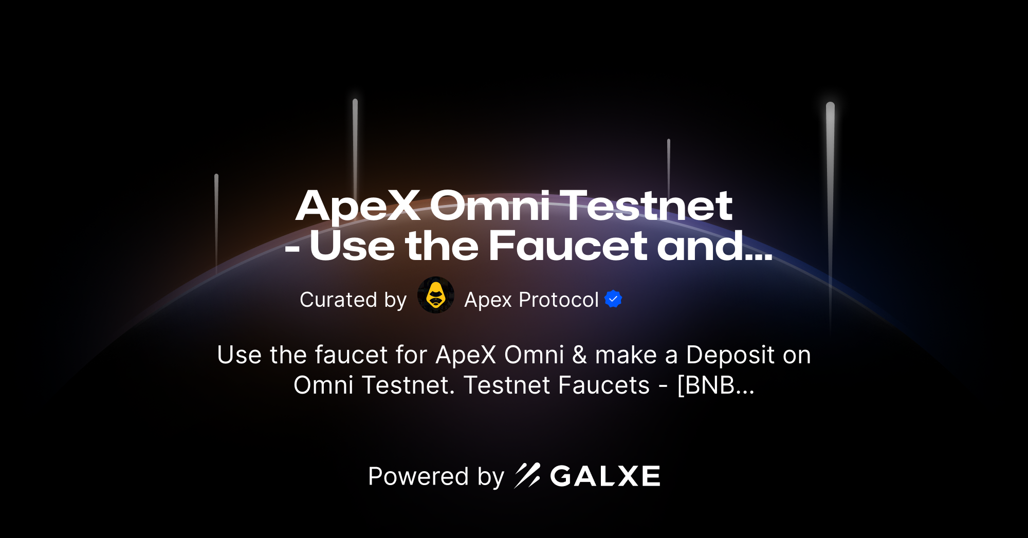 ApeX Omni Testnet - Use the Faucet and Make a Deposit Credential | Galxe