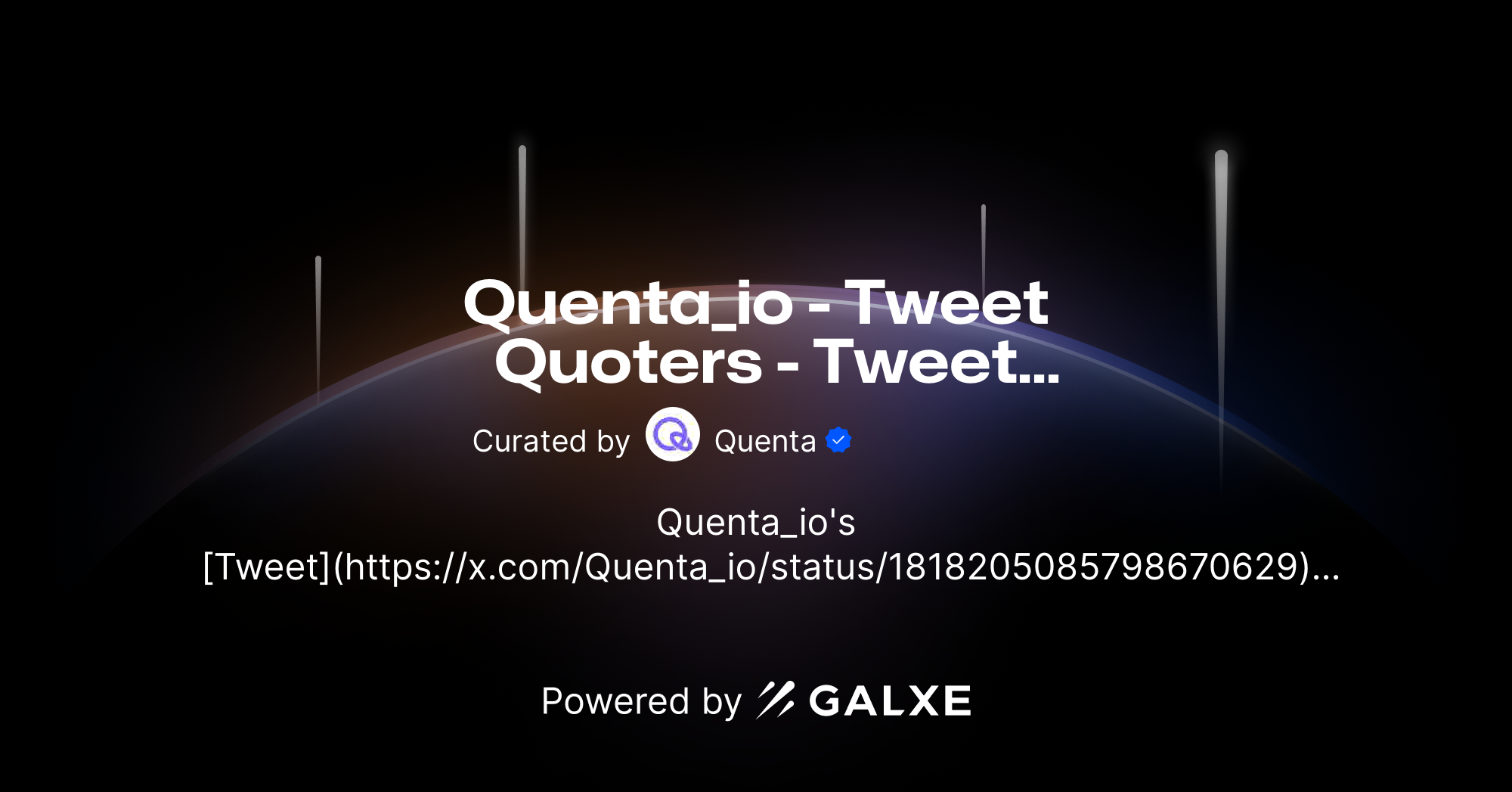 Quenta_io - X Quoters - Tweet 1818205085798670629 Credential | Galxe