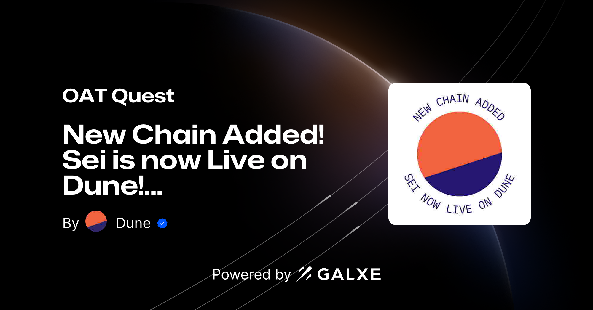 New Chain Added! Sei is now Live on Dune! by Dune | Galxe Quest