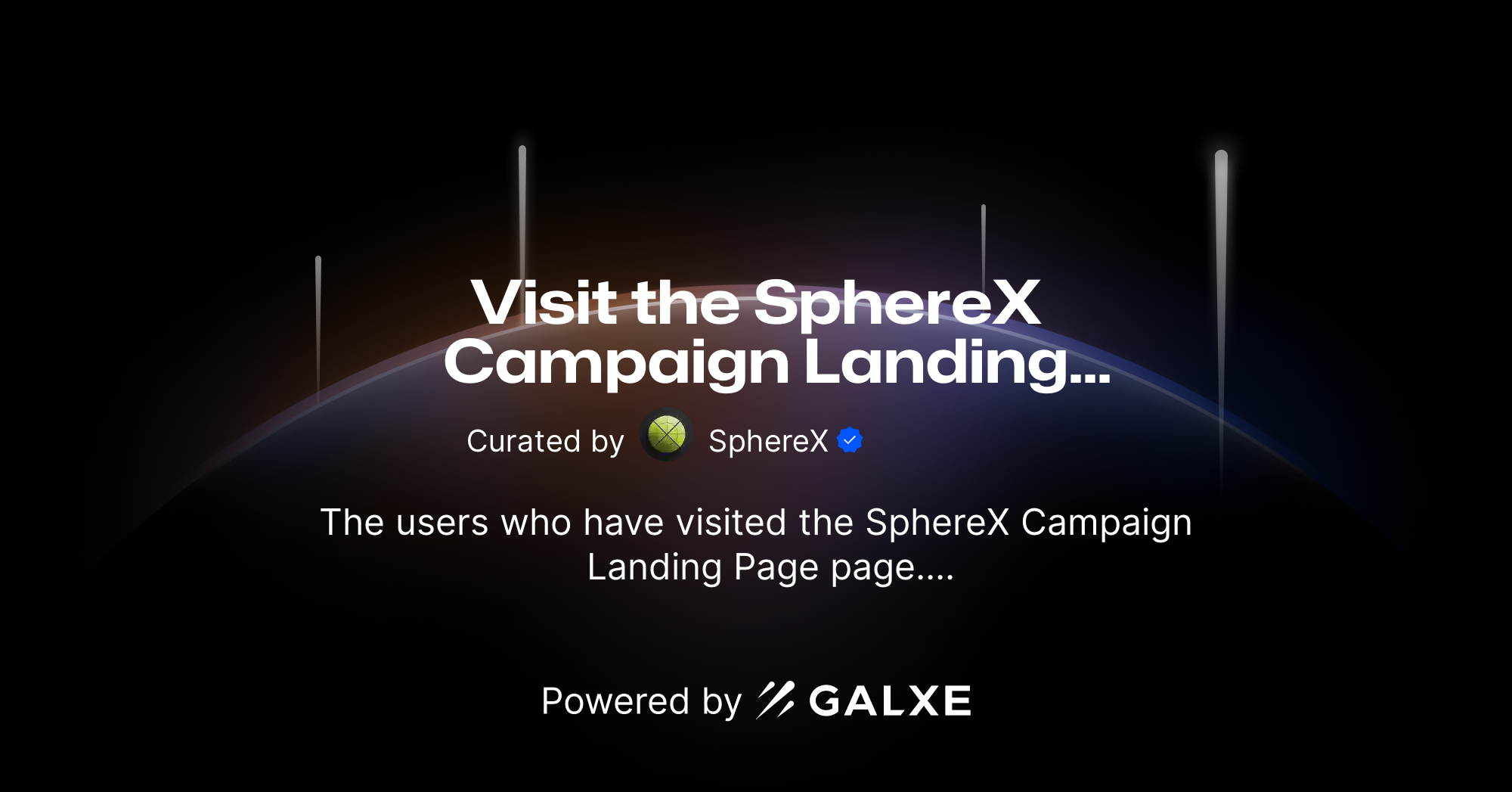 Visit the SphereX Campaign Landing Page Credential | Galxe