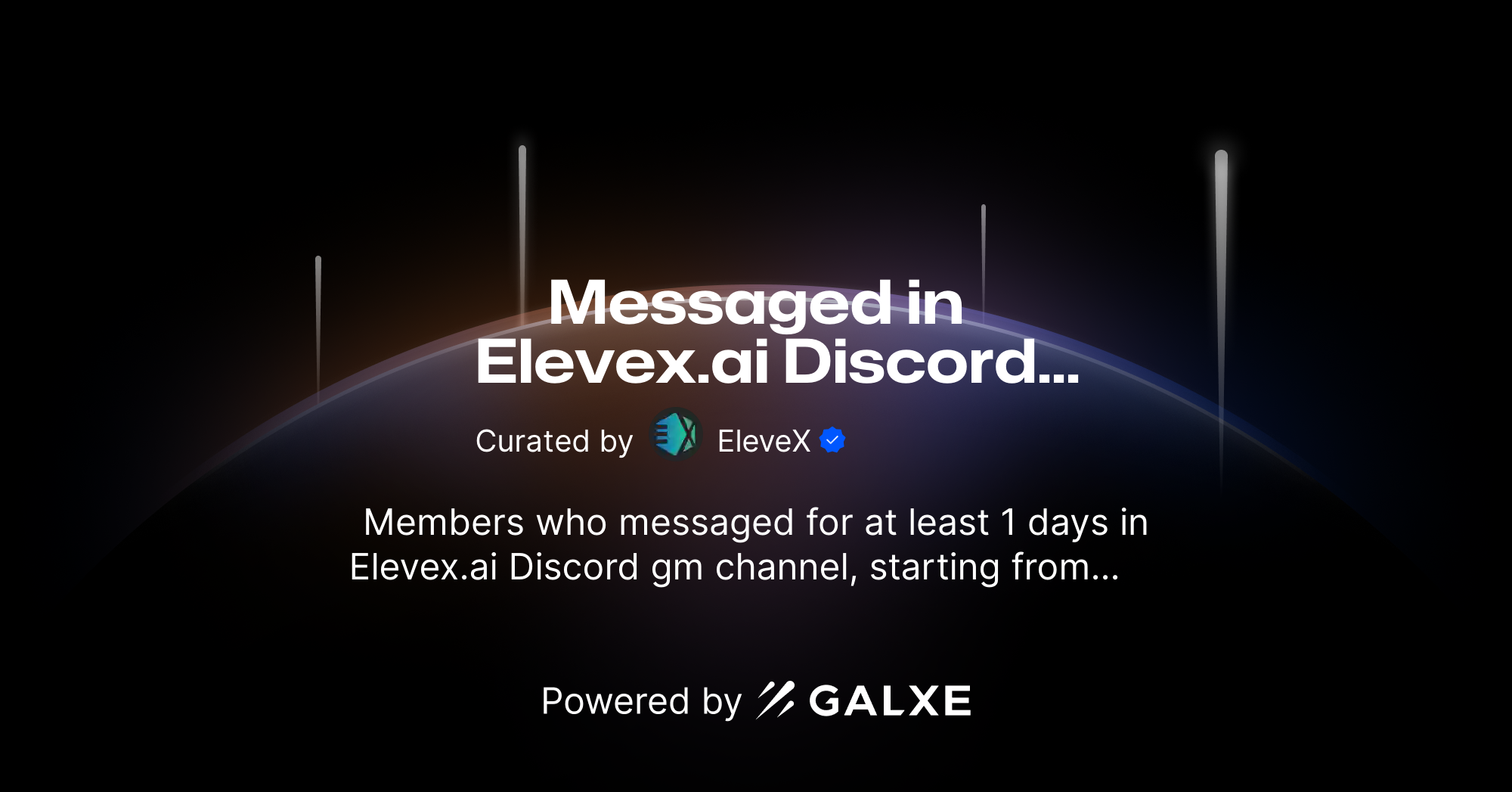 Messaged in Elevex.ai Discord 🌅｜gm Channel for at least 1 days Credential | Galxe