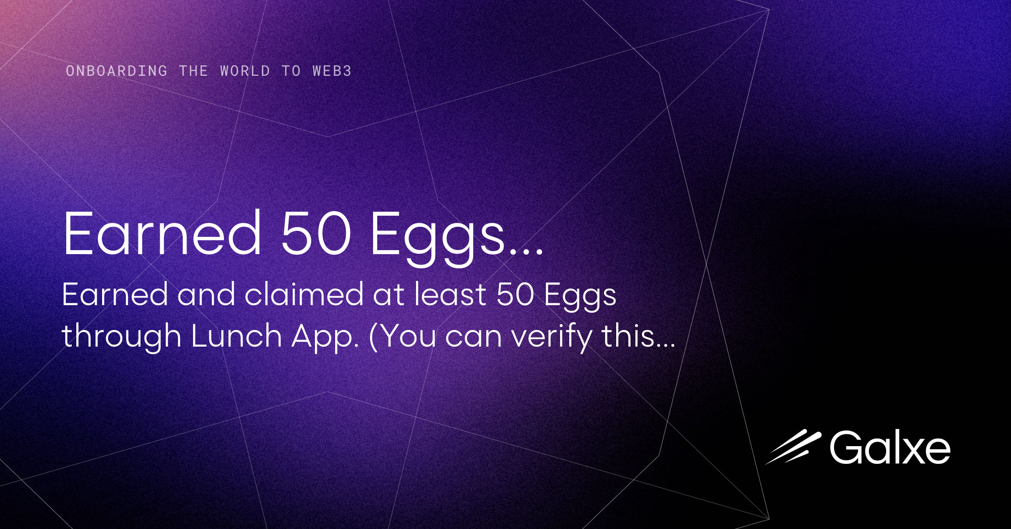 Earned 50 Eggs (EVM address) Credential | Galxe