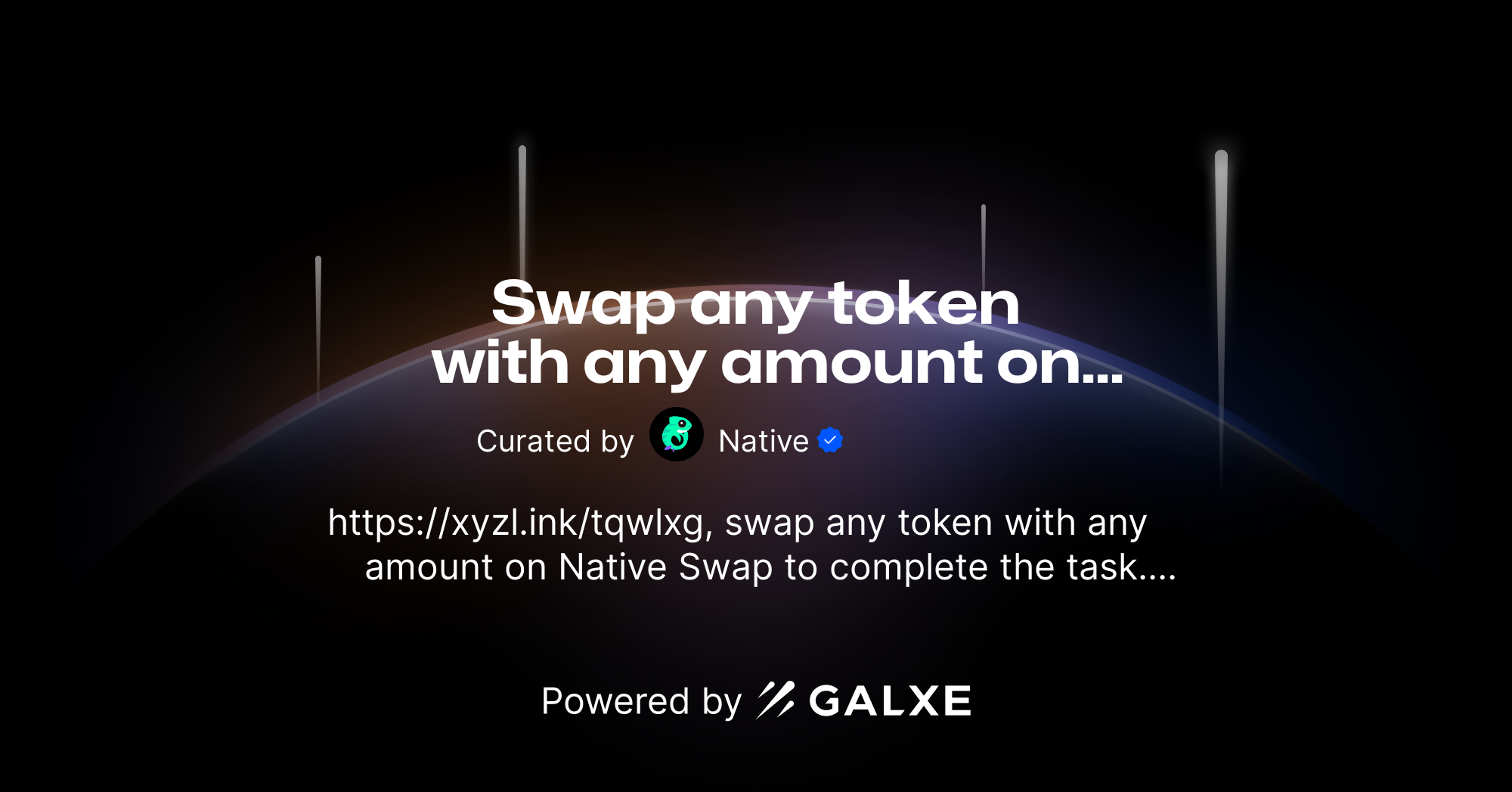 Swap any token with any amount on Native Swap Credential | Galxe