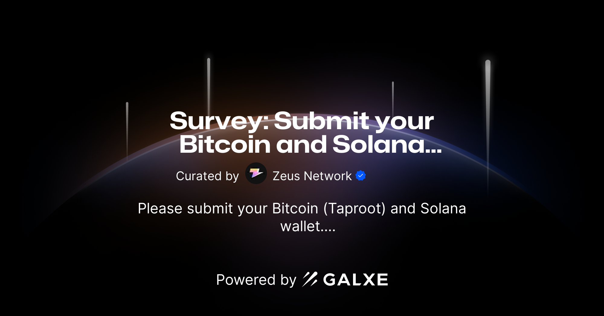 Survey: Submit your Bitcoin and Solana wallet Credential | Galxe