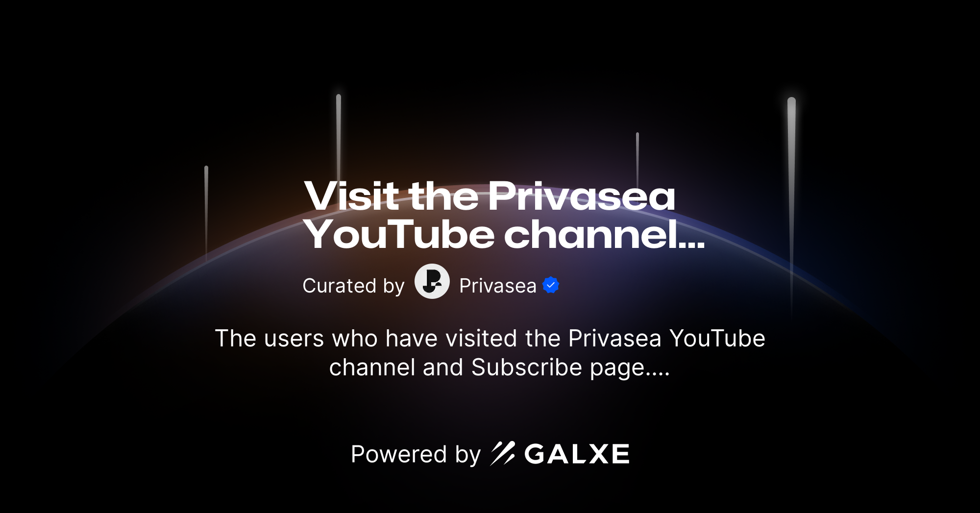 Visit the Privasea YouTube channel and Subscribe Credential | Galxe