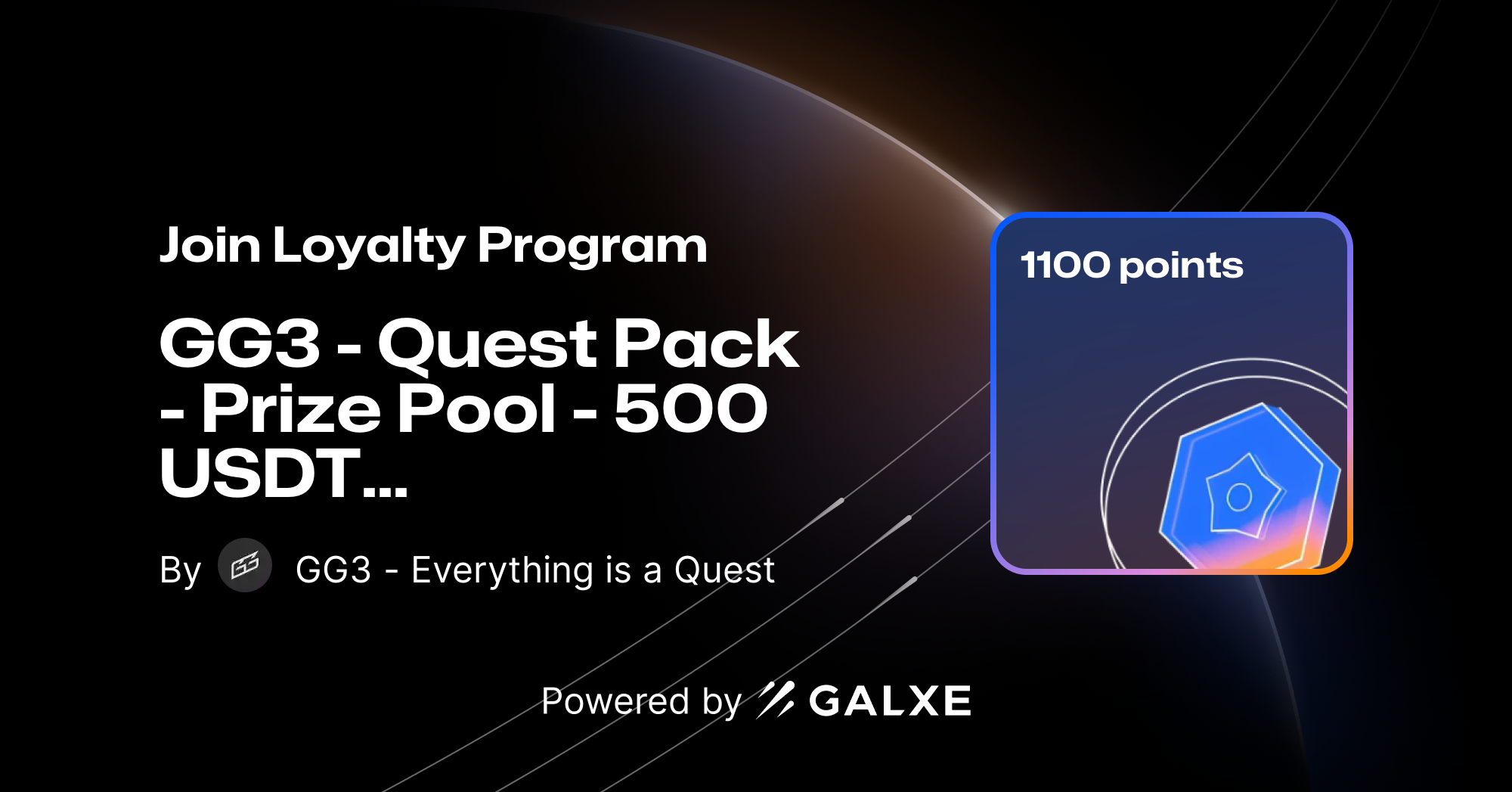 GG3 - Quest Pack - Prize Pool - 500 USDT by GG3 - Everything is a Quest | Galxe Quest
