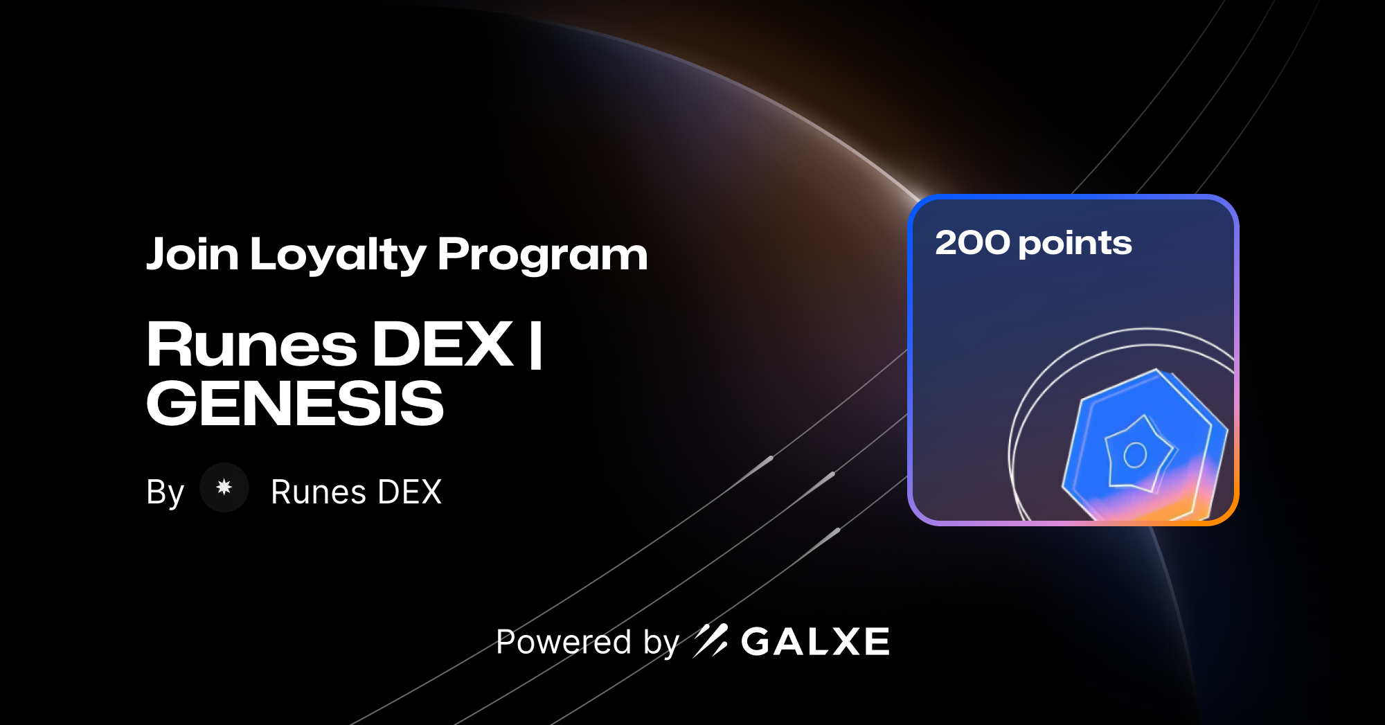 Join Runes DEX | GENESIS Loyalty Program from Runes DEX on Galxe