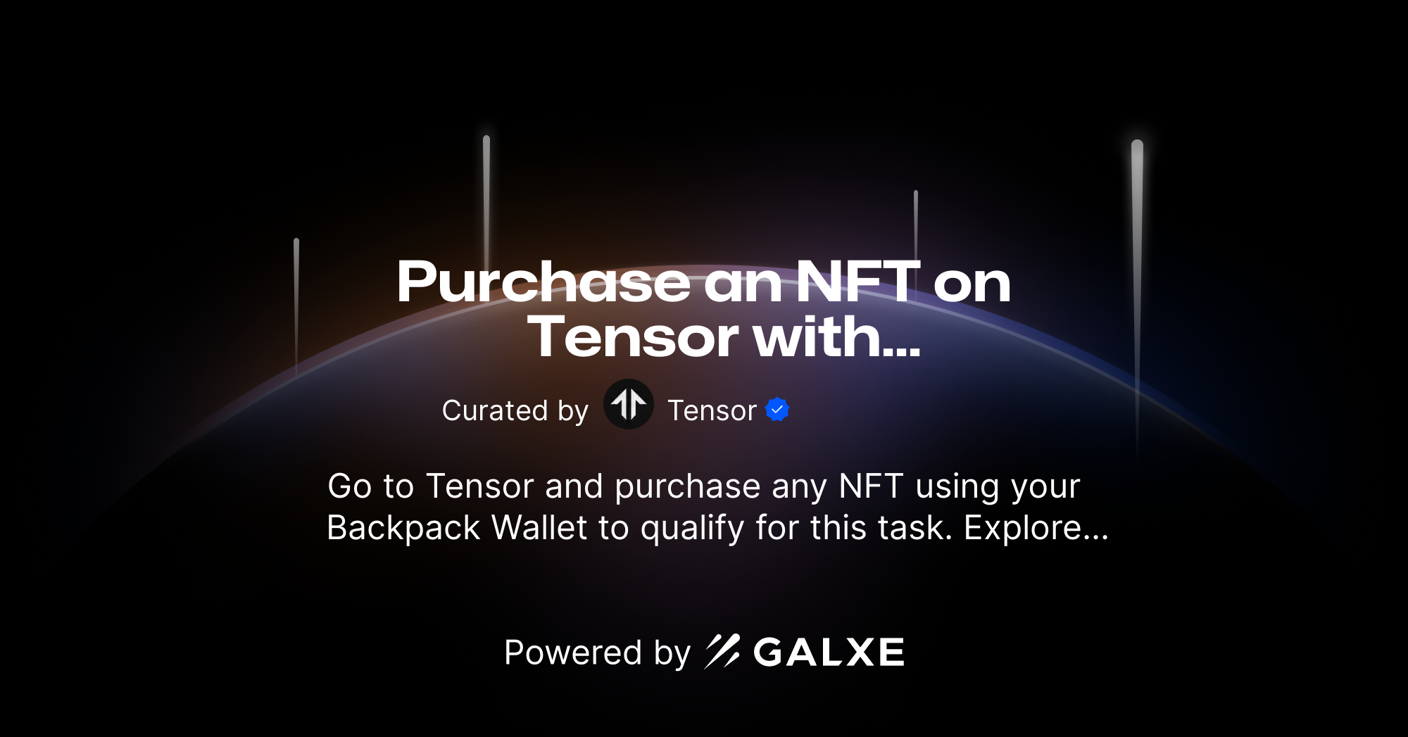 Purchase an NFT on Tensor with Backpack Wallet Credential | Galxe
