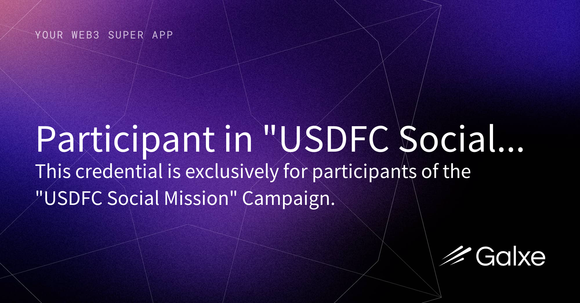 Participant in "USDFC Social Mission" Campaign Credential | Galxe