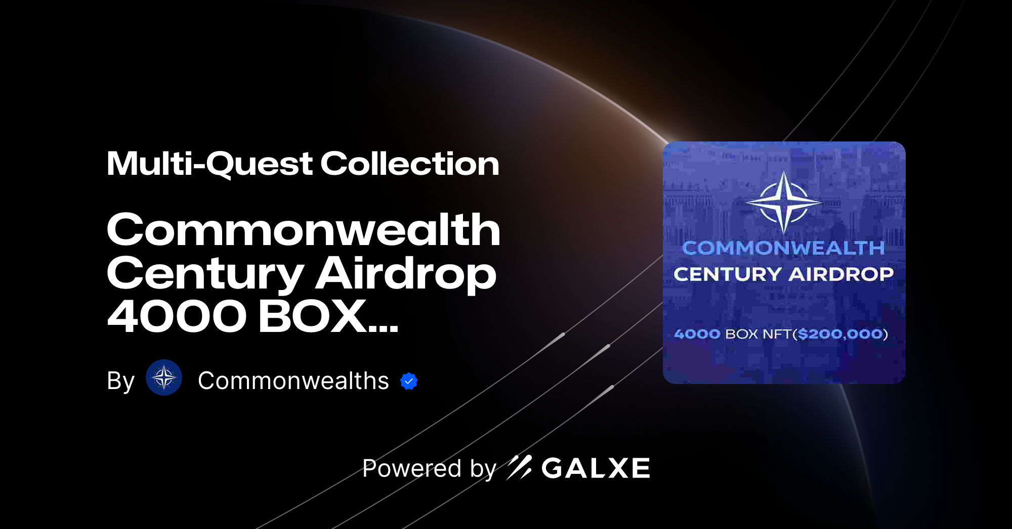 Commonwealth Century Airdrop 4000 BOX NFT($200,000) by Commonwealths | Galxe Quest