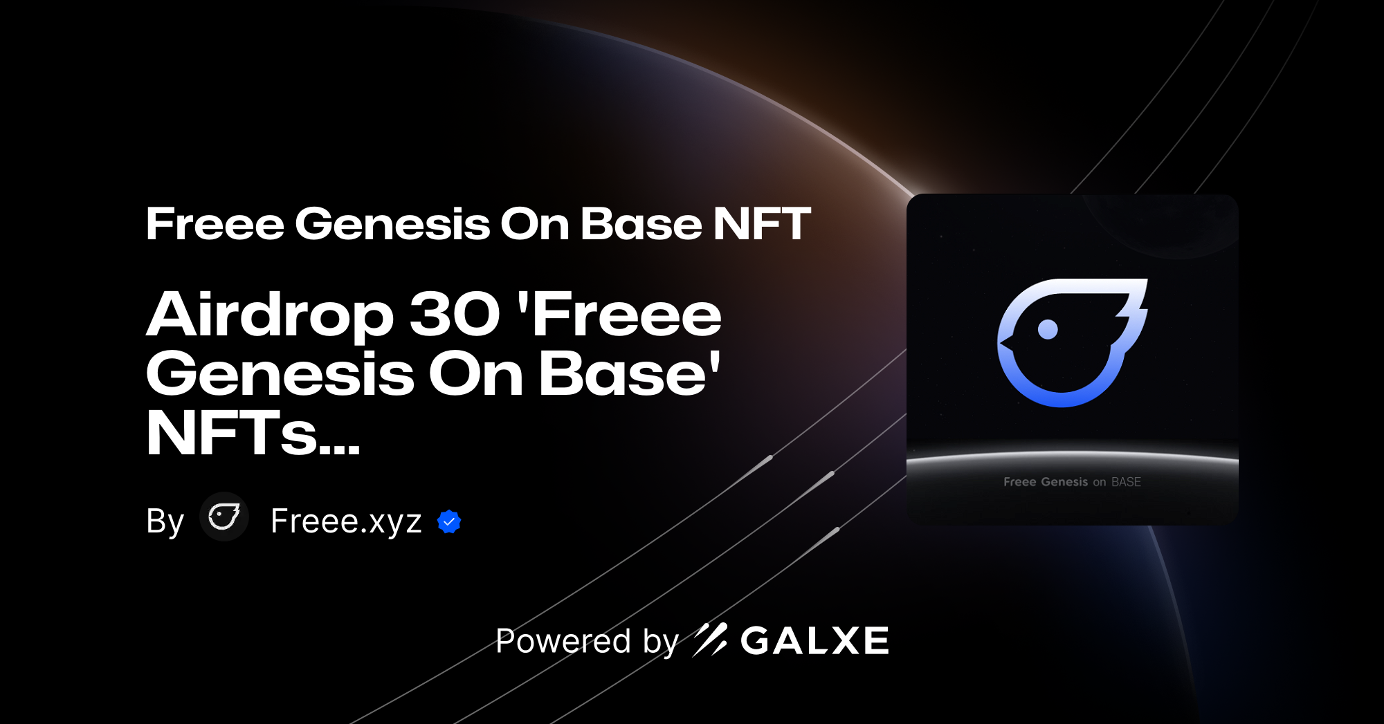 Airdrop 30 'Freee Genesis On Base' NFTs by Freee.xyz | Galxe Quest