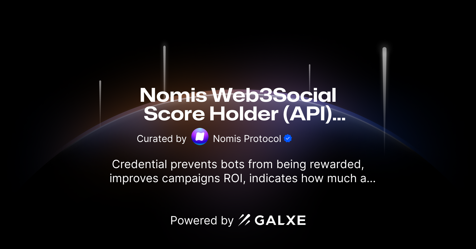 Nomis Web3Social Score Holder (API) Credential | Galxe