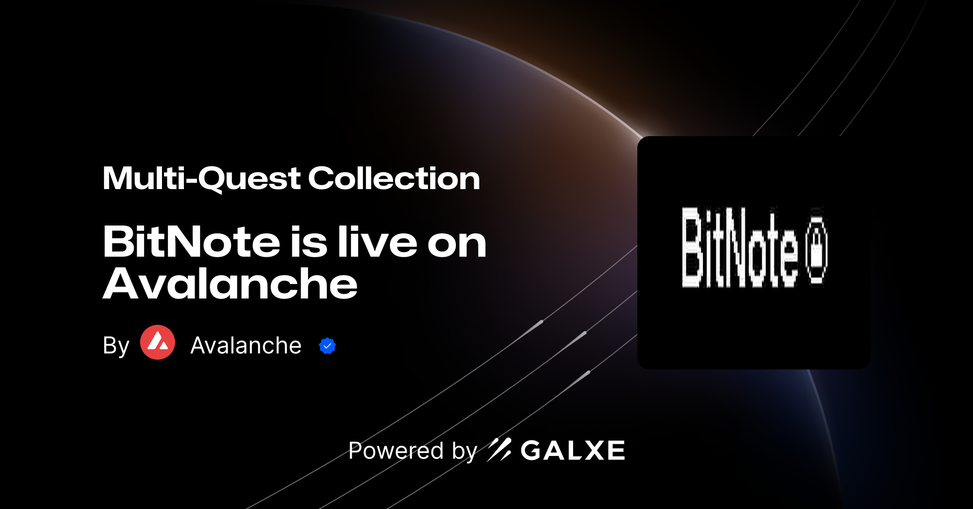 BitNote is live on Avalanche by Avalanche | Galxe Quest