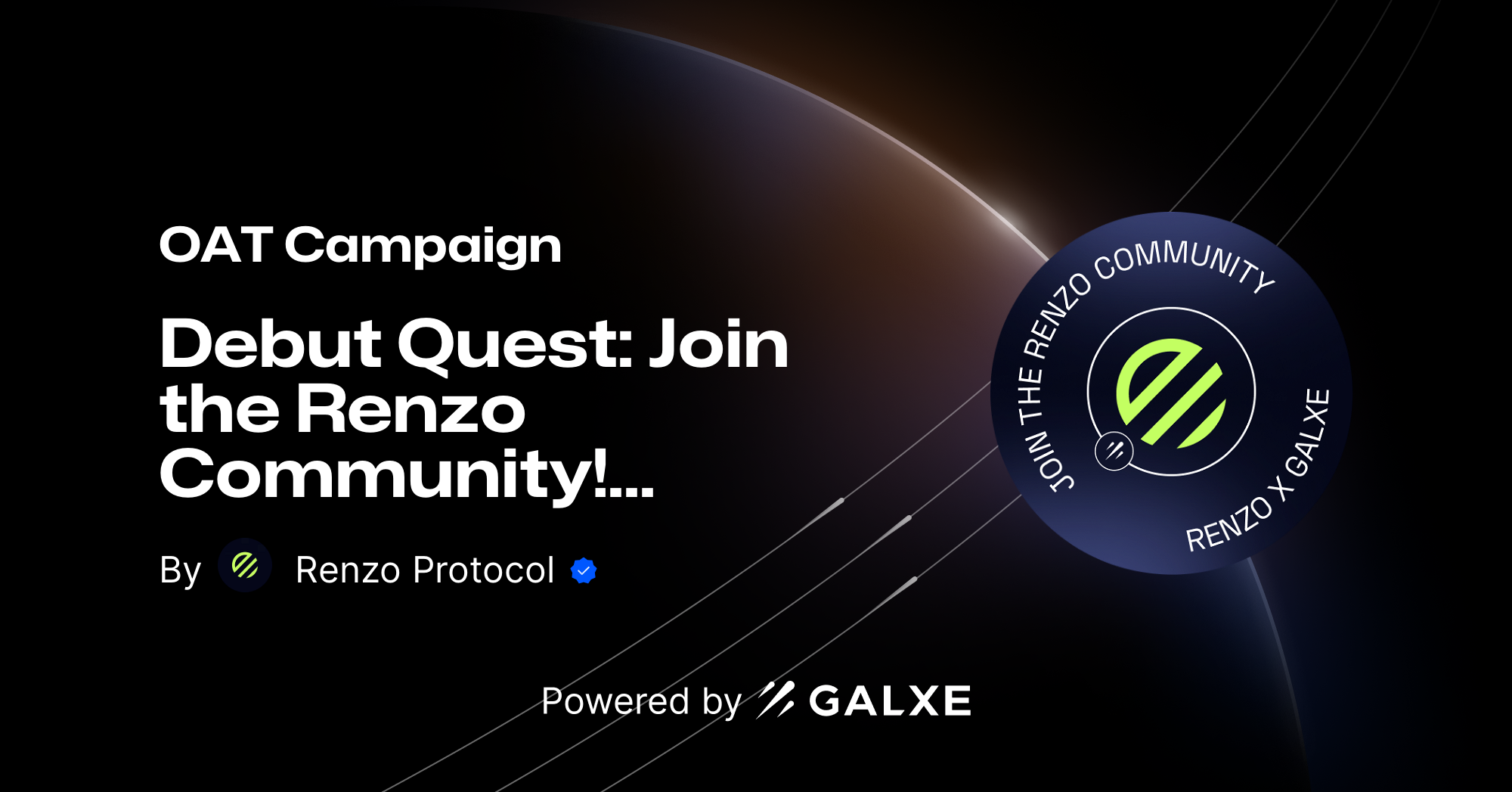Debut Quest: Join the Renzo Community! by Renzo Protocol | Galxe Quest