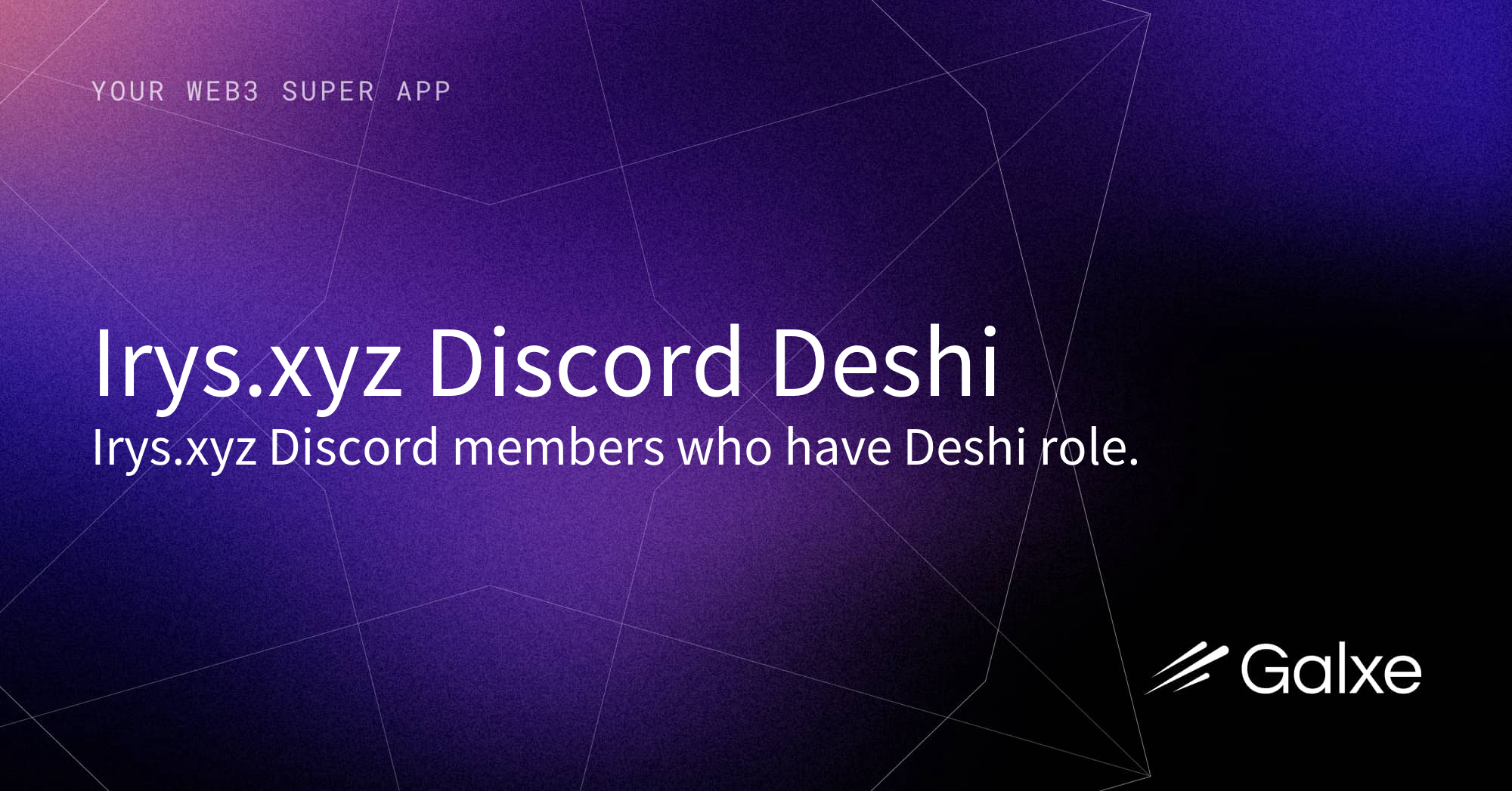 Irys.xyz Discord Deshi Credential | Galxe