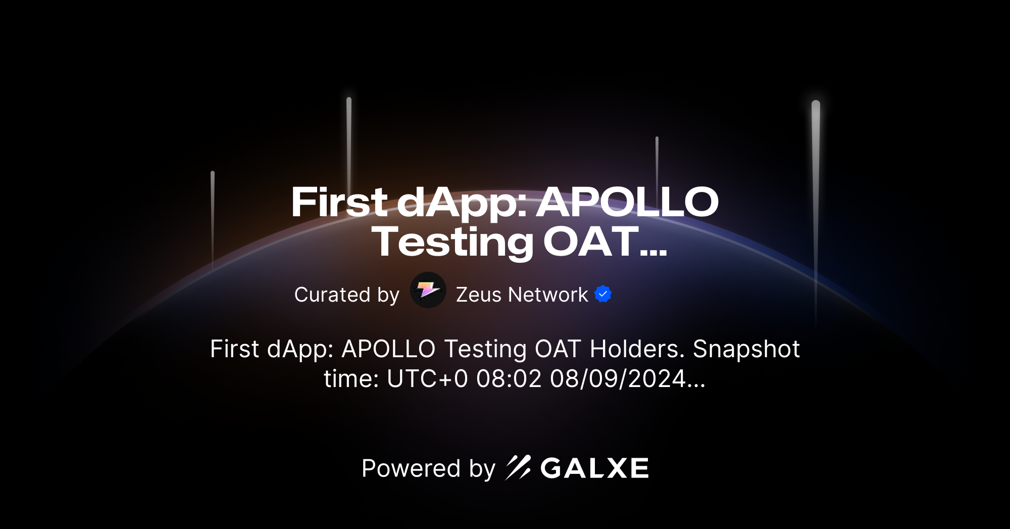 First dApp: APOLLO Testing OAT Holders. Snapshot time: UTC+0 08:02 08 ...
