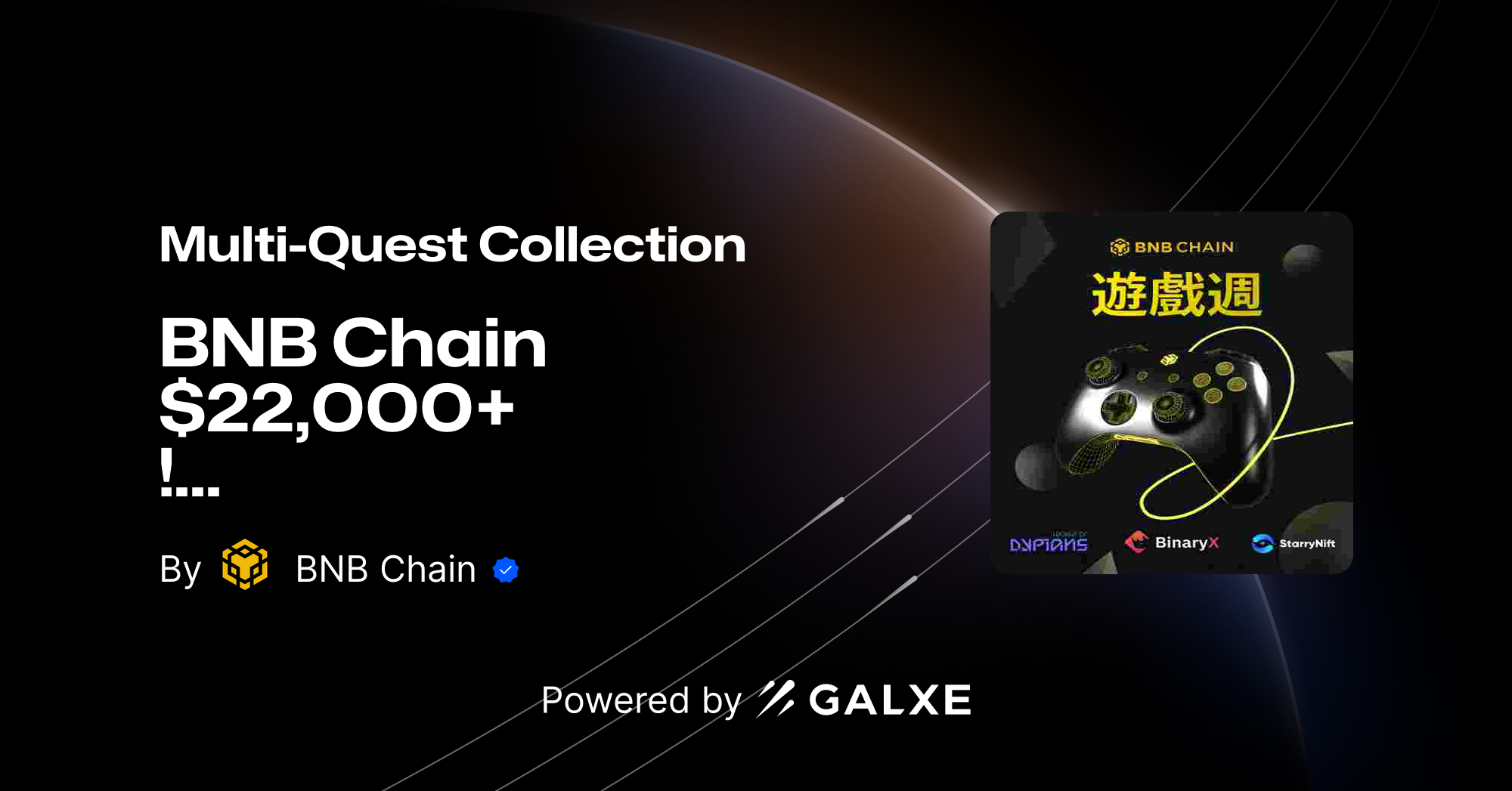 BNB Chain 遊戲週，$22,000+ 獎勵等你拿! by BNB Chain | Galxe Quest