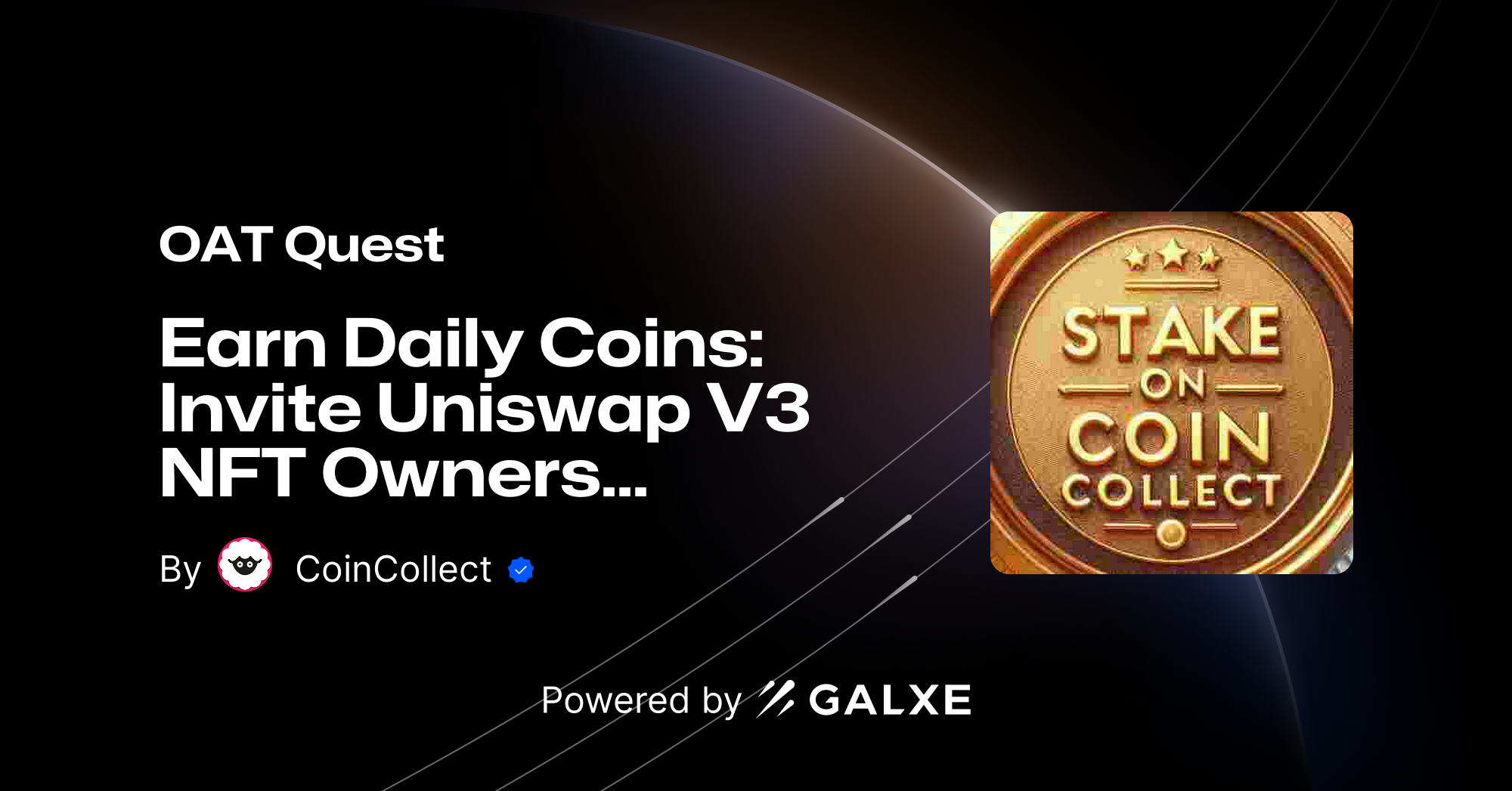 Earn Daily Coins: Invite Uniswap V3 NFT Owners by CoinCollect | Galxe Quest