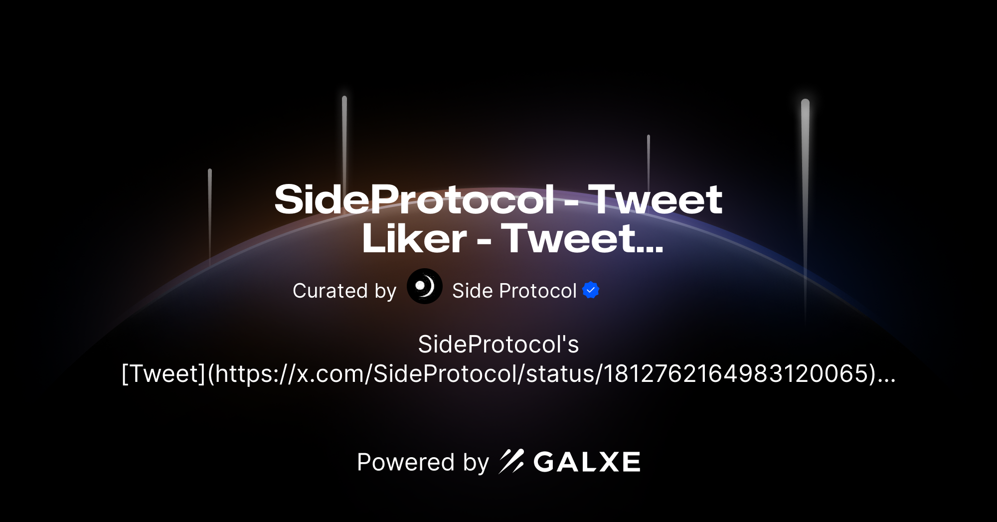 SideProtocol - Tweet Liker - Tweet 1812762164983120065 Credential | Galxe