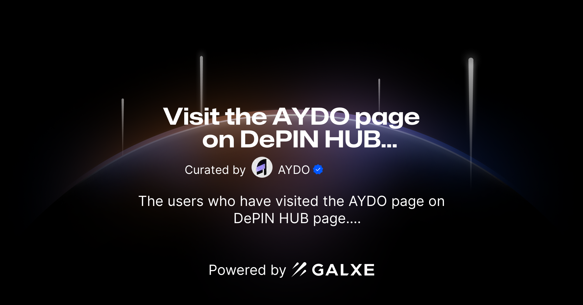 Visit the AYDO page on DePIN HUB Credential | Galxe