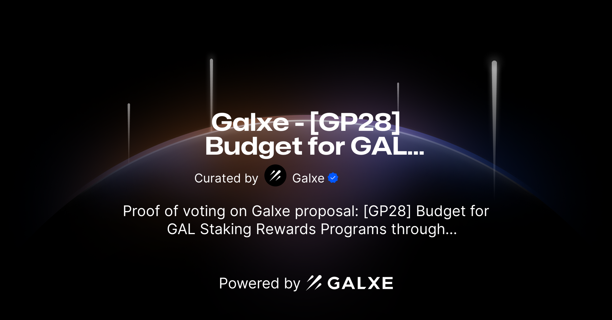 Galxe - [GP28] Budget for GAL Staking Rewards Programs - Snapshot Voters Credential | Galxe