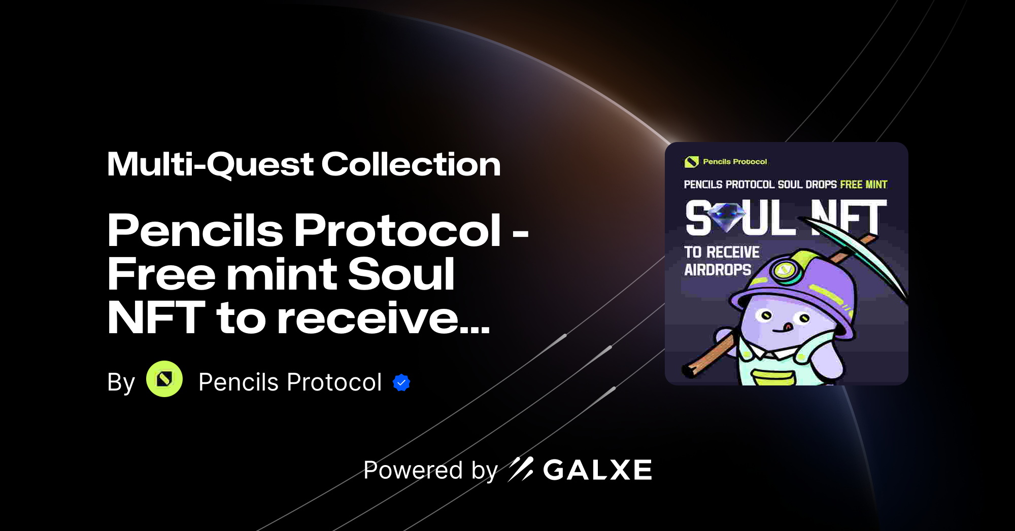 Pencils Protocol - Free mint Soul NFT to receive airdrops by Pencils Protocol | Galxe Quest