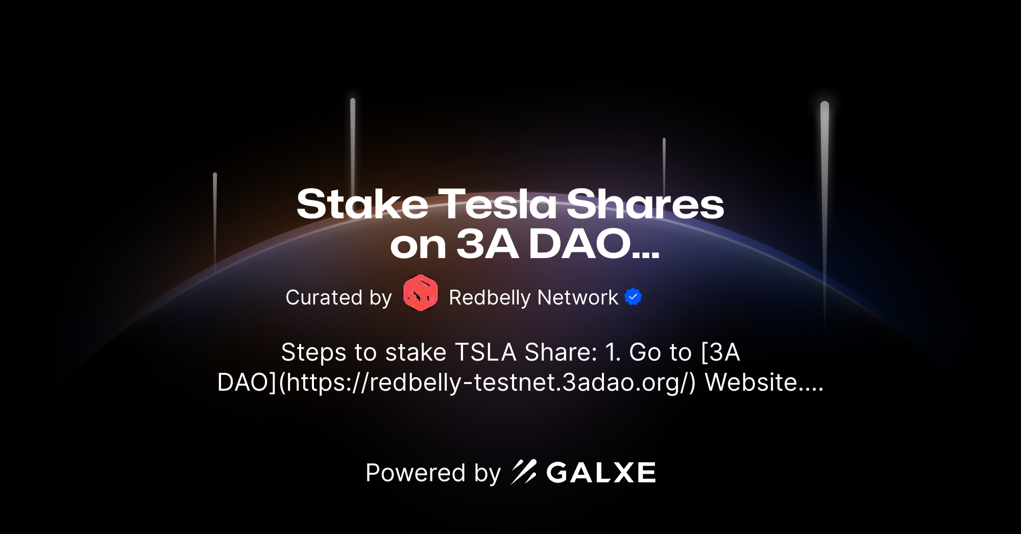 Stake Tesla Shares on 3A DAO Credential | Galxe