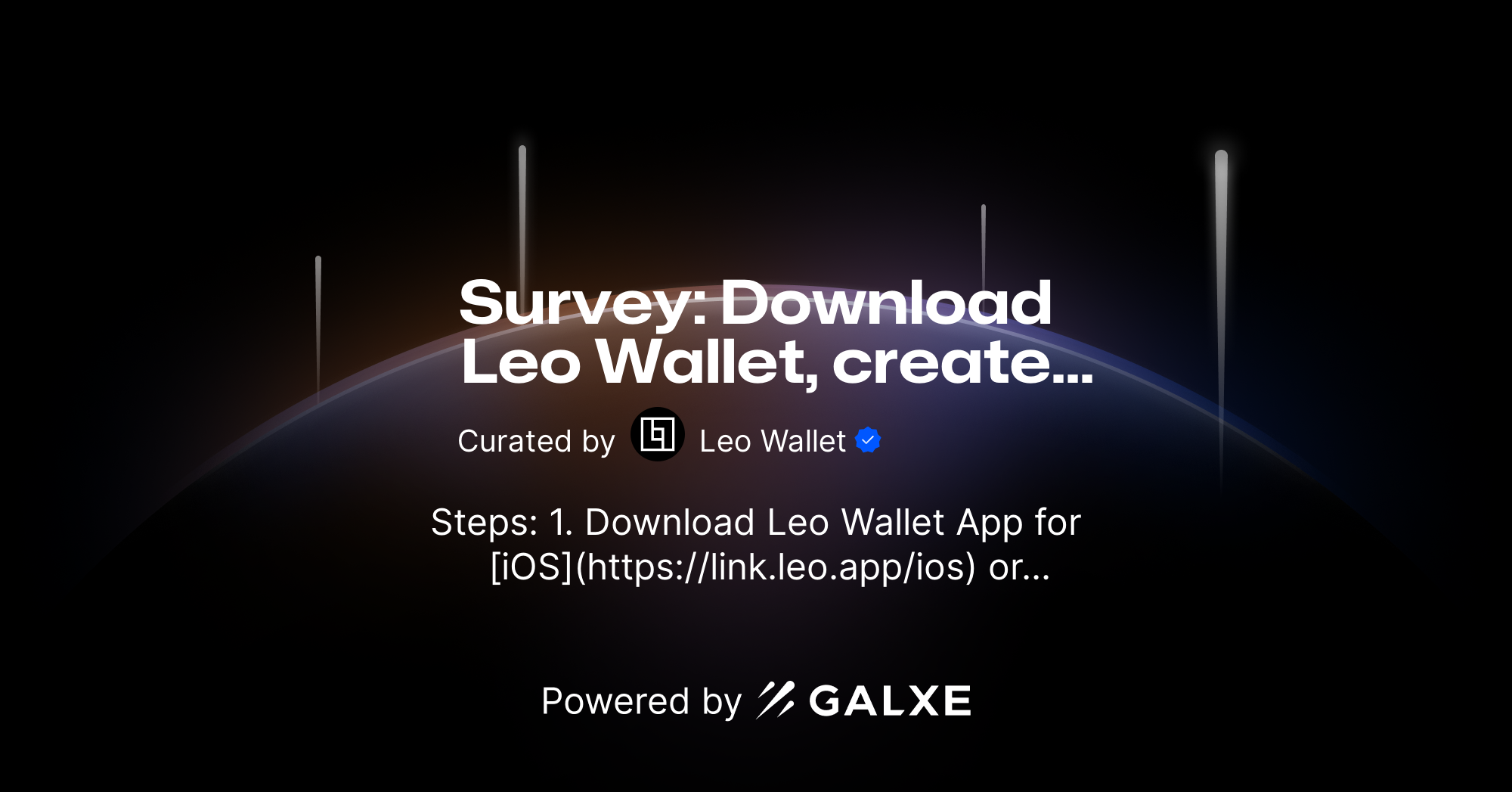 Survey: Download Leo Wallet, create and paste Aleo address Credential | Galxe