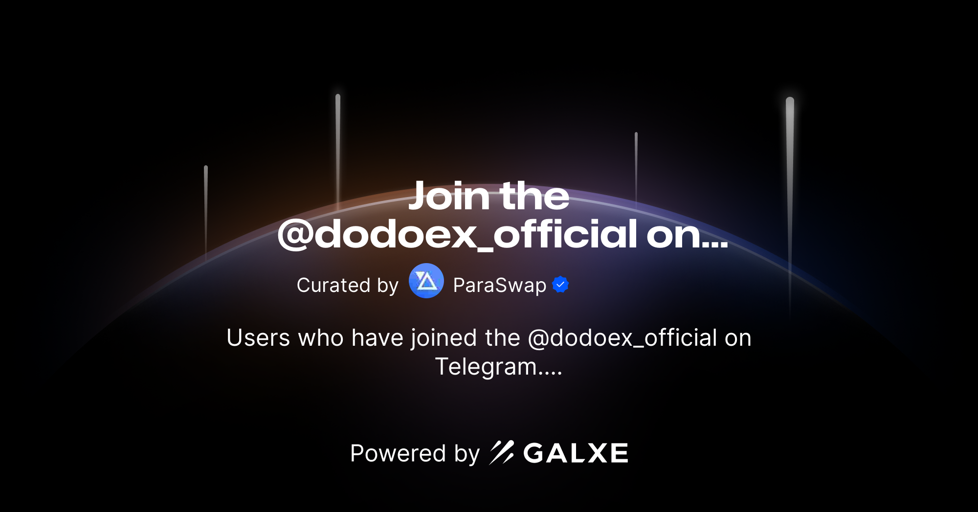 Join the @dodoex_official on Telegram Credential | Galxe