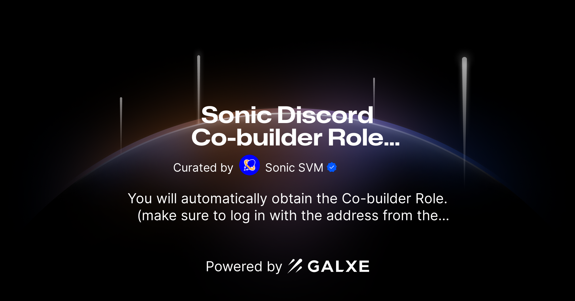 Sonic Discord Co-builder Role Claim Credential | Galxe