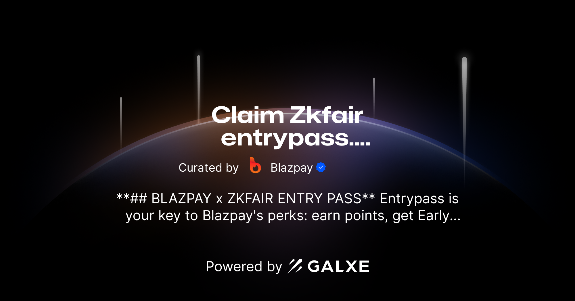 Claim Zkfair entrypass. Credential | Galxe