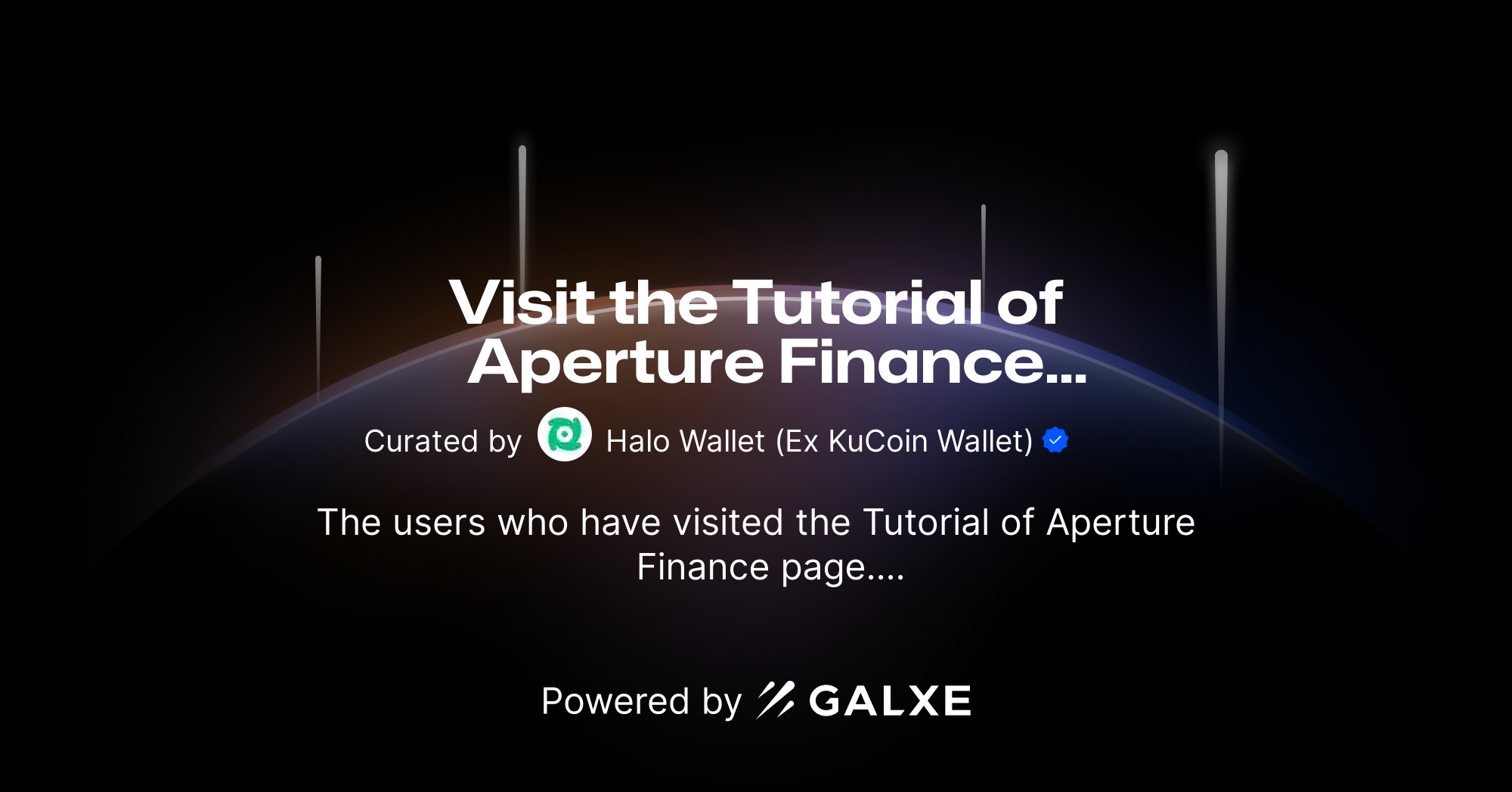 Visit the Tutorial of Aperture Finance Credential | Galxe
