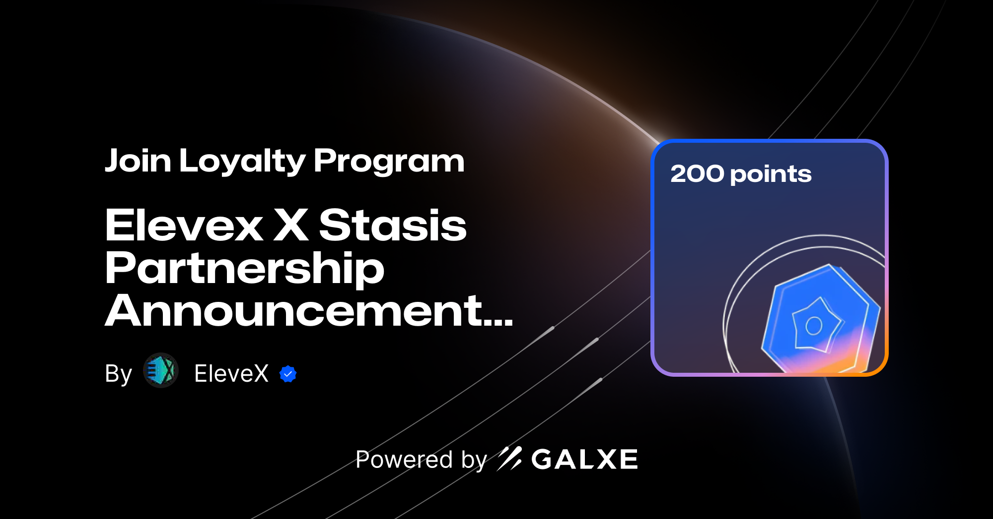 Elevex X Stasis Partnership Announcement Special by EleveX | Galxe Quest
