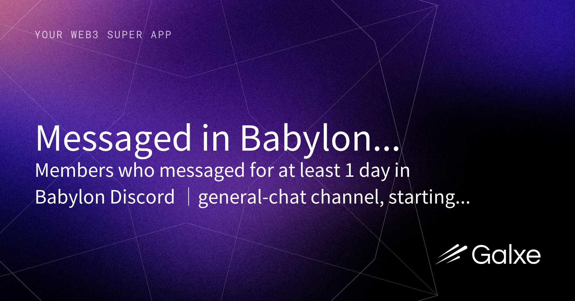 Messaged in Babylon🔶🔒 Discord │general-chat Channel for at least 1 days ...
