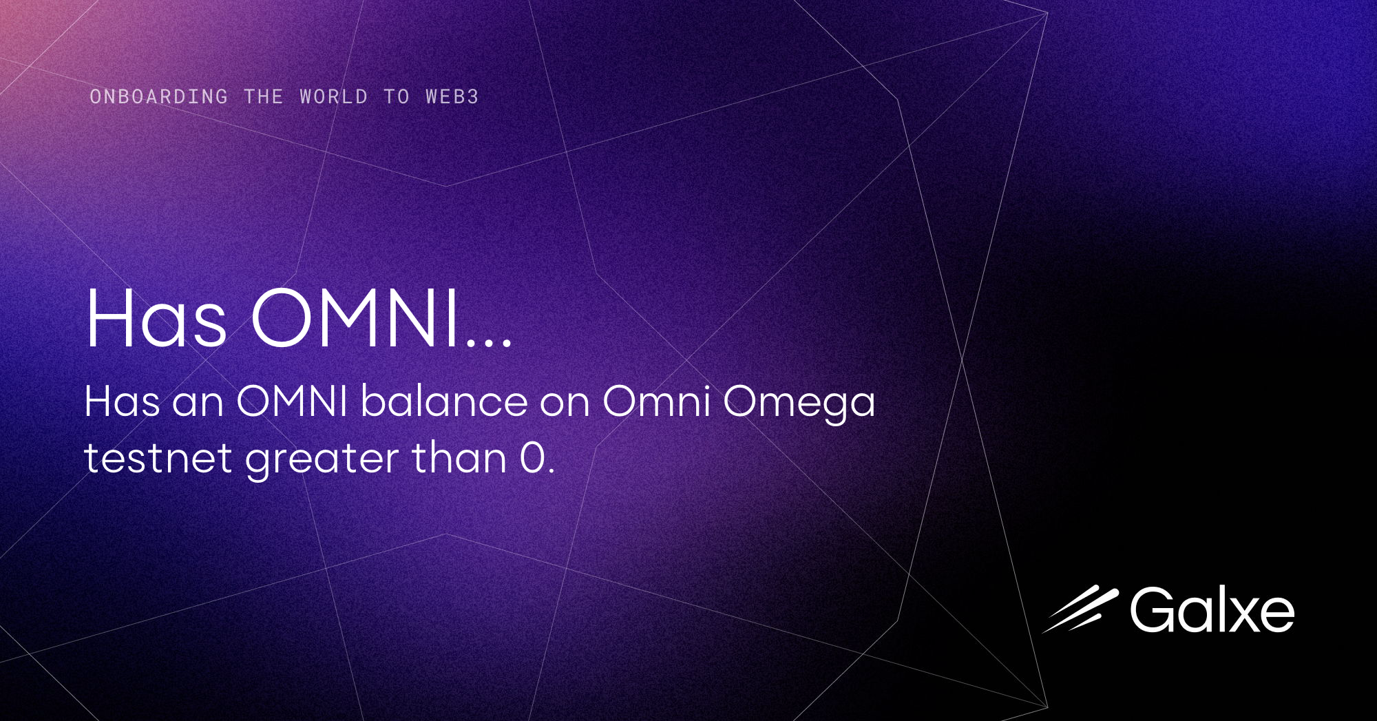 Has OMNI balance on Omni Omega > 0 Credential | Galxe