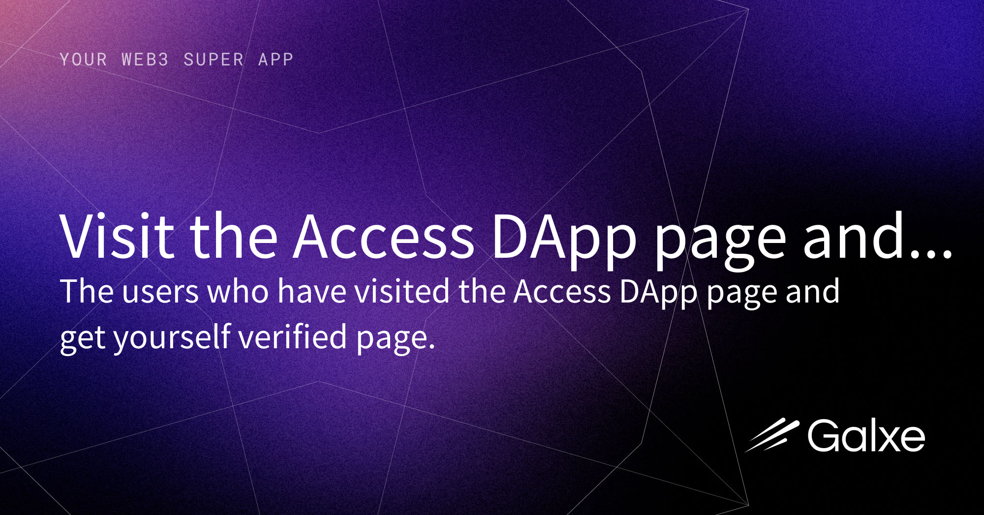 Visit the Access DApp page and get yourself verified Credential | Galxe