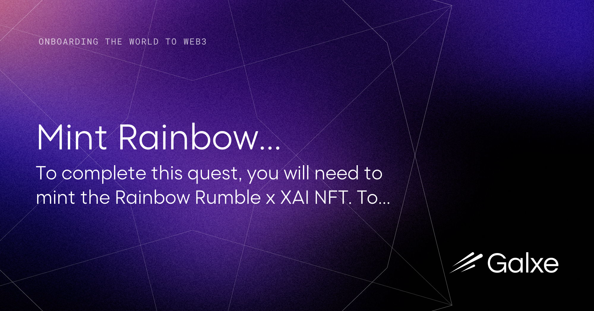 Mint Rainbow Rumble x XAI NFT! Day 8 [Ended] Credential | Galxe