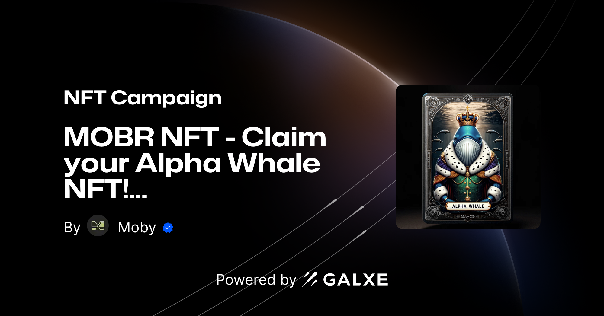 MOBR NFT - Claim your Alpha Whale NFT! by Moby | Galxe