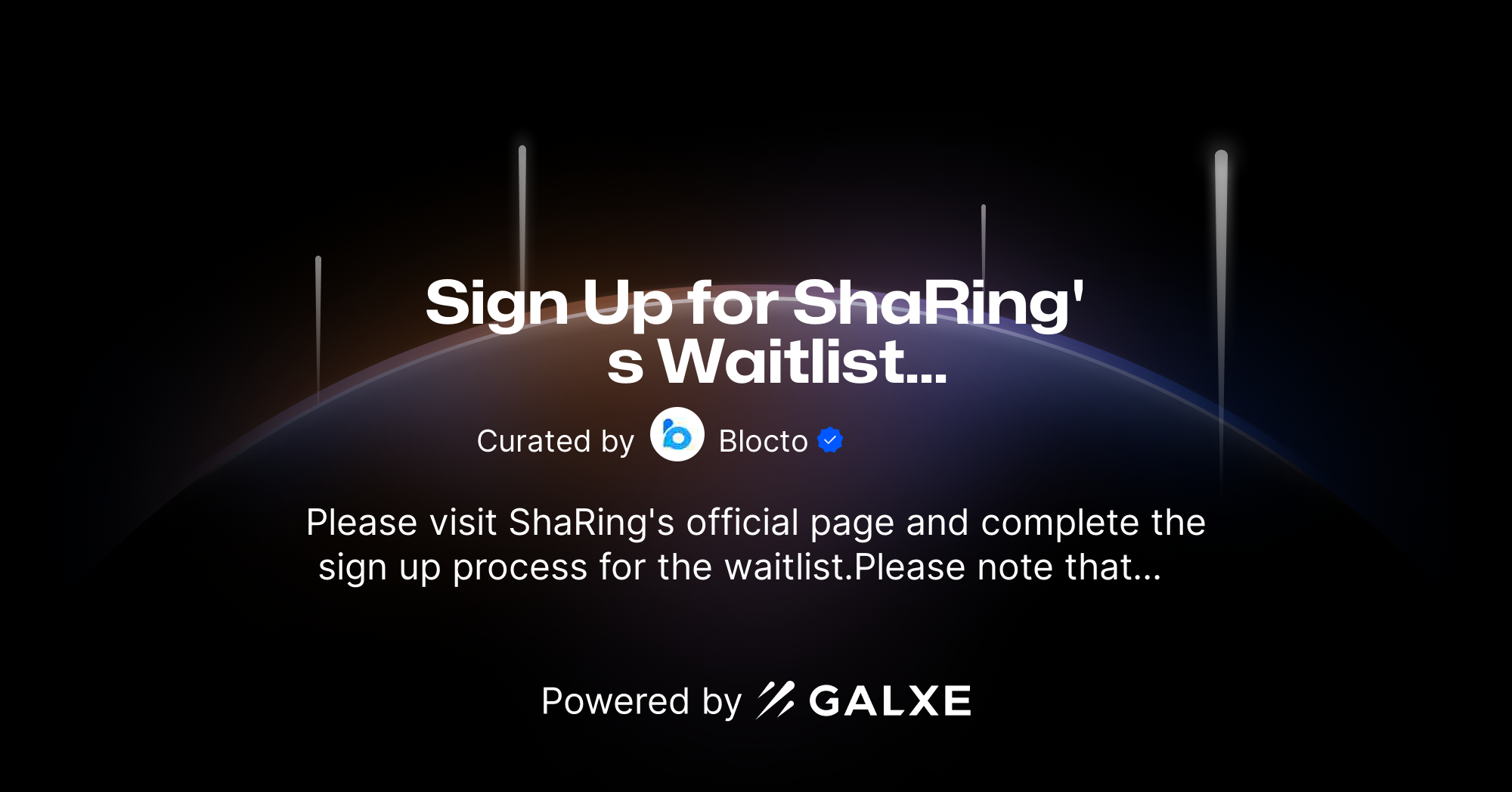 Sign Up for ShaRing's Waitlist Credential | Galxe