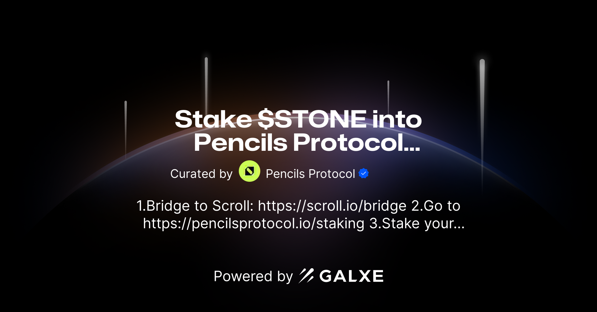 Stake $STONE into Pencils Protocol Credential | Galxe