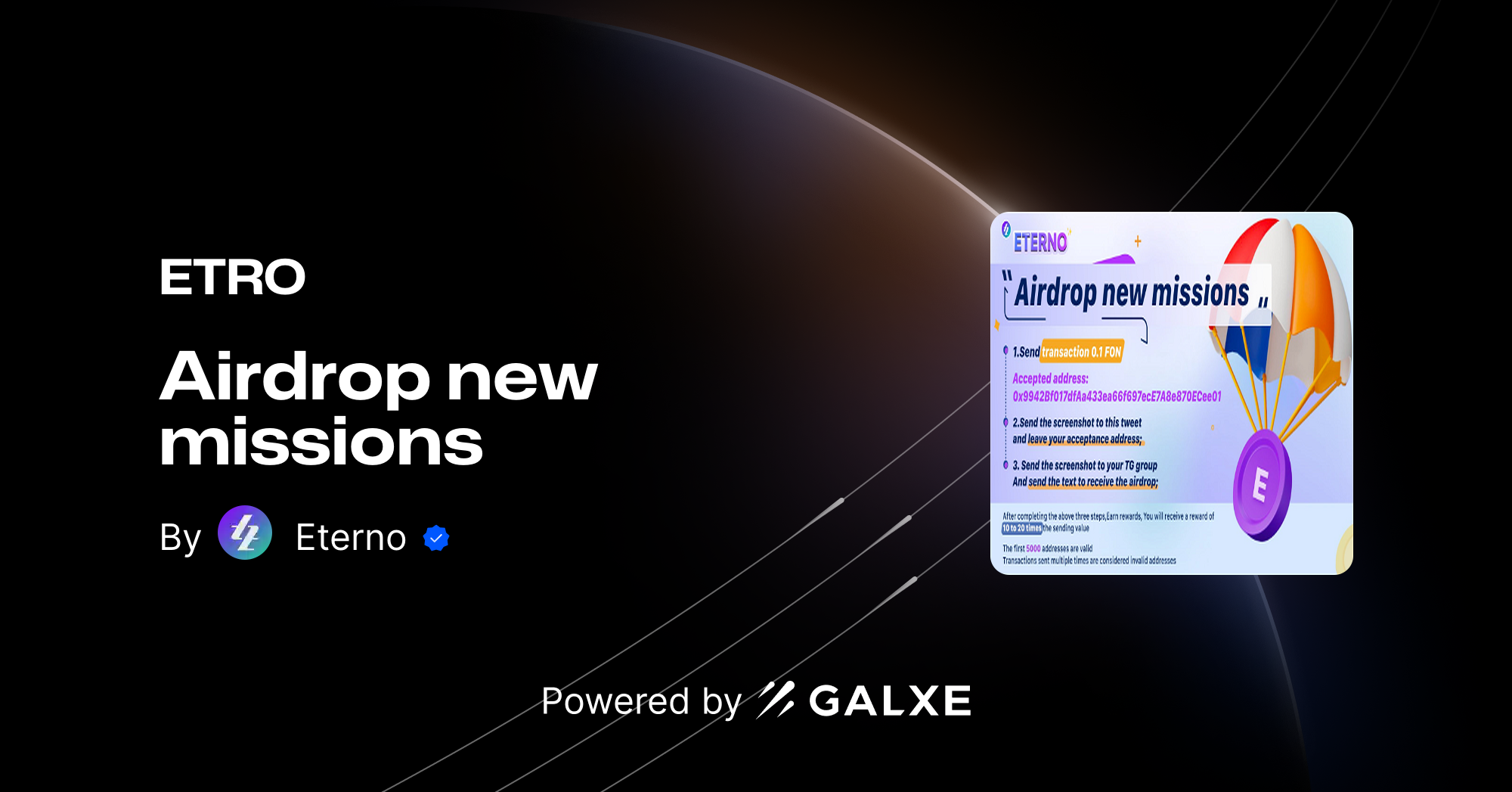🌠Airdrop new missions by Eterno | Galxe Quest