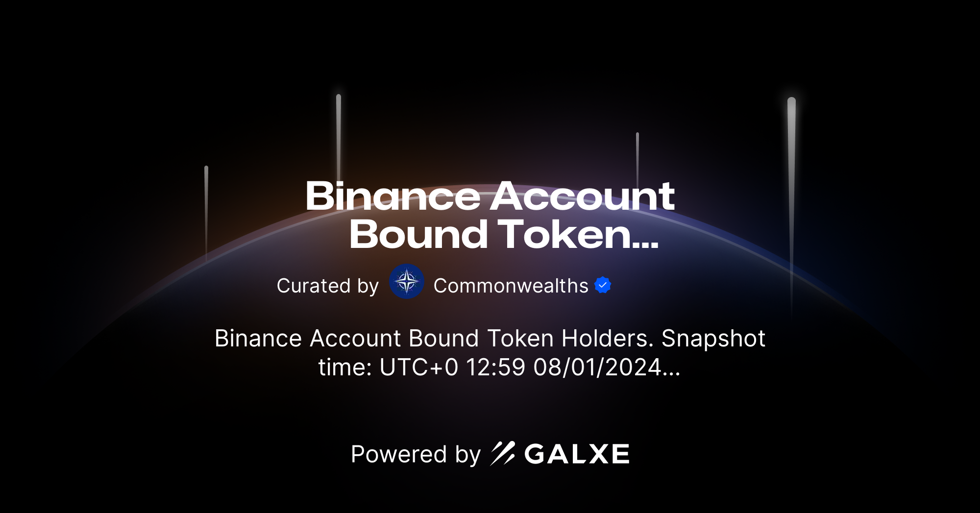 Binance Account Bound Token Holders. Snapshot time: UTC+0 12:59 08/01/2024 Credential | Galxe