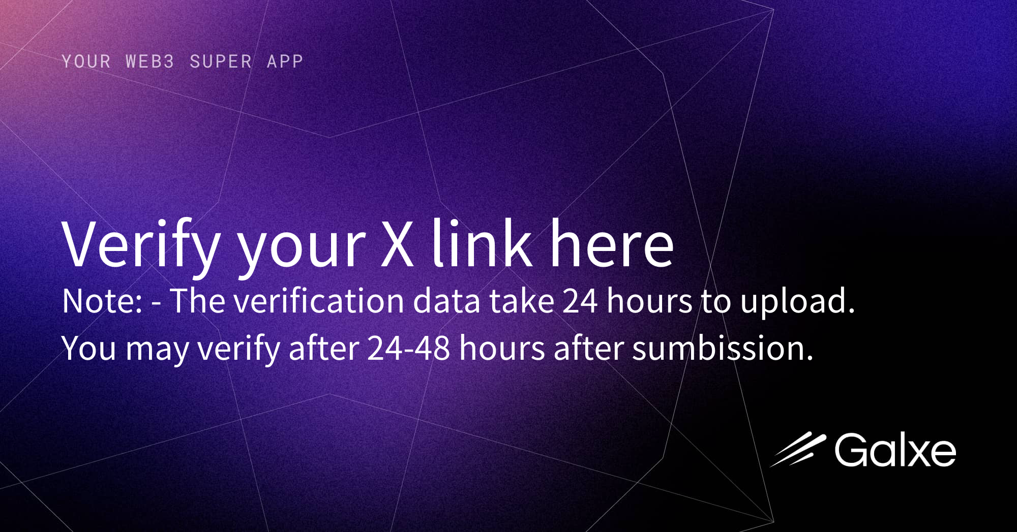 Verify your X link here Credential | Galxe