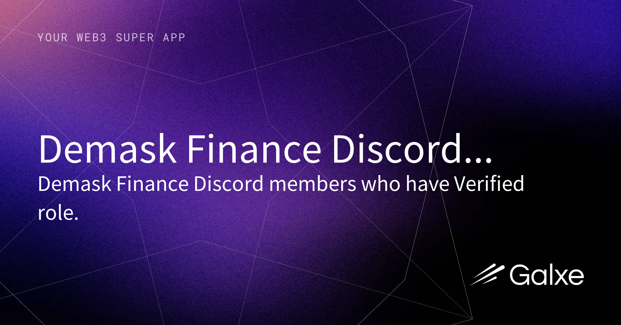 Demask Finance Discord Verified Credential | Galxe