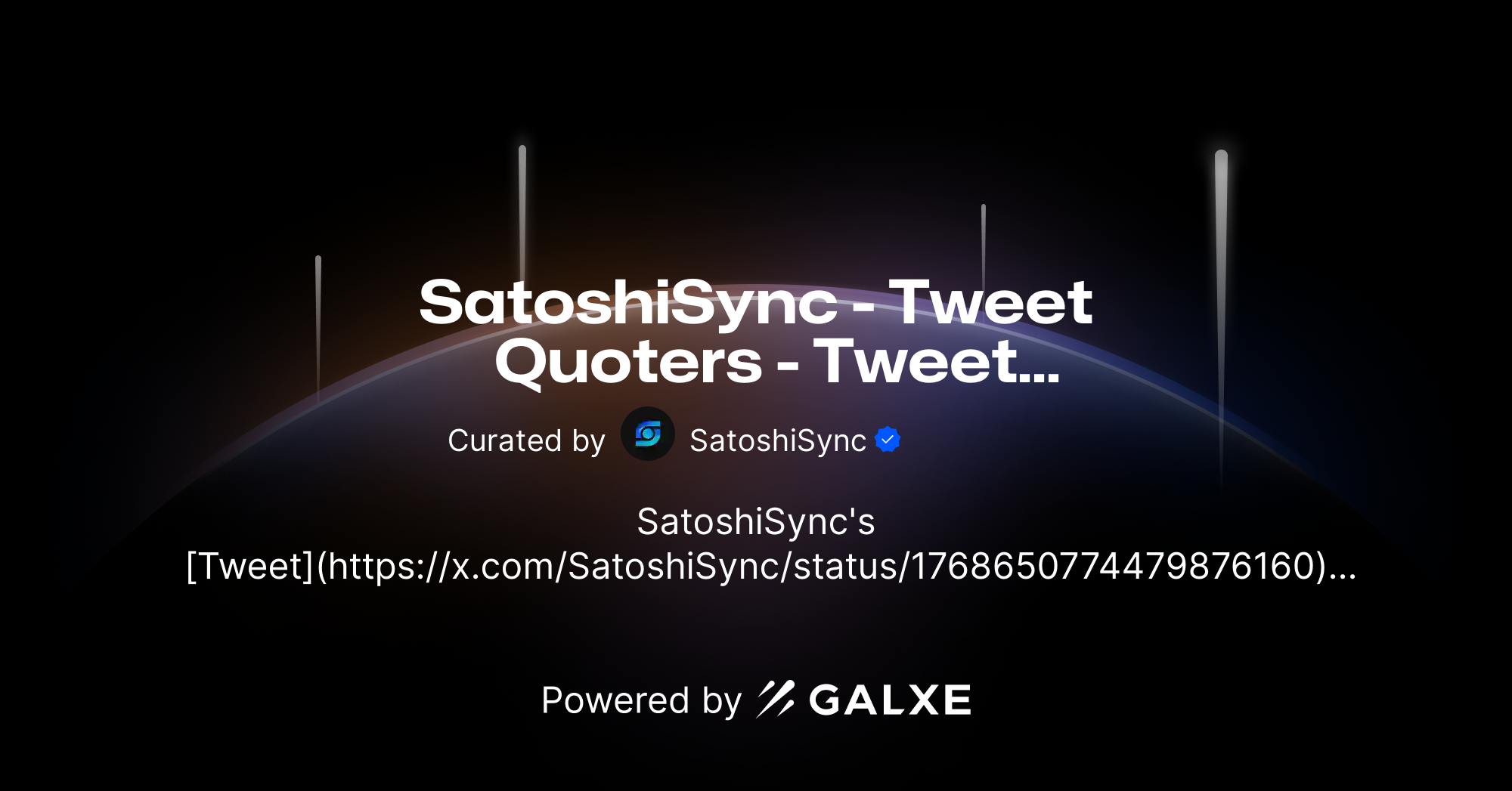 SatoshiSync - Tweet Quoters - Tweet 1768650774479876160 Credential | Galxe