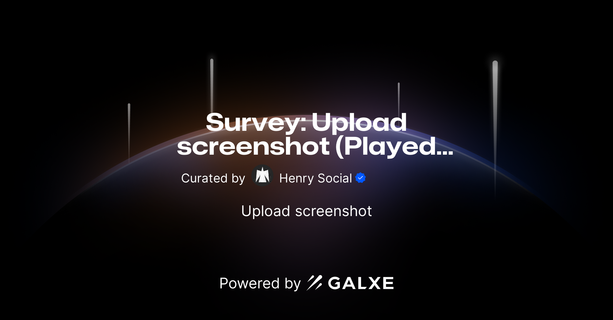 Survey: Upload screenshot (Played game) Credential | Galxe