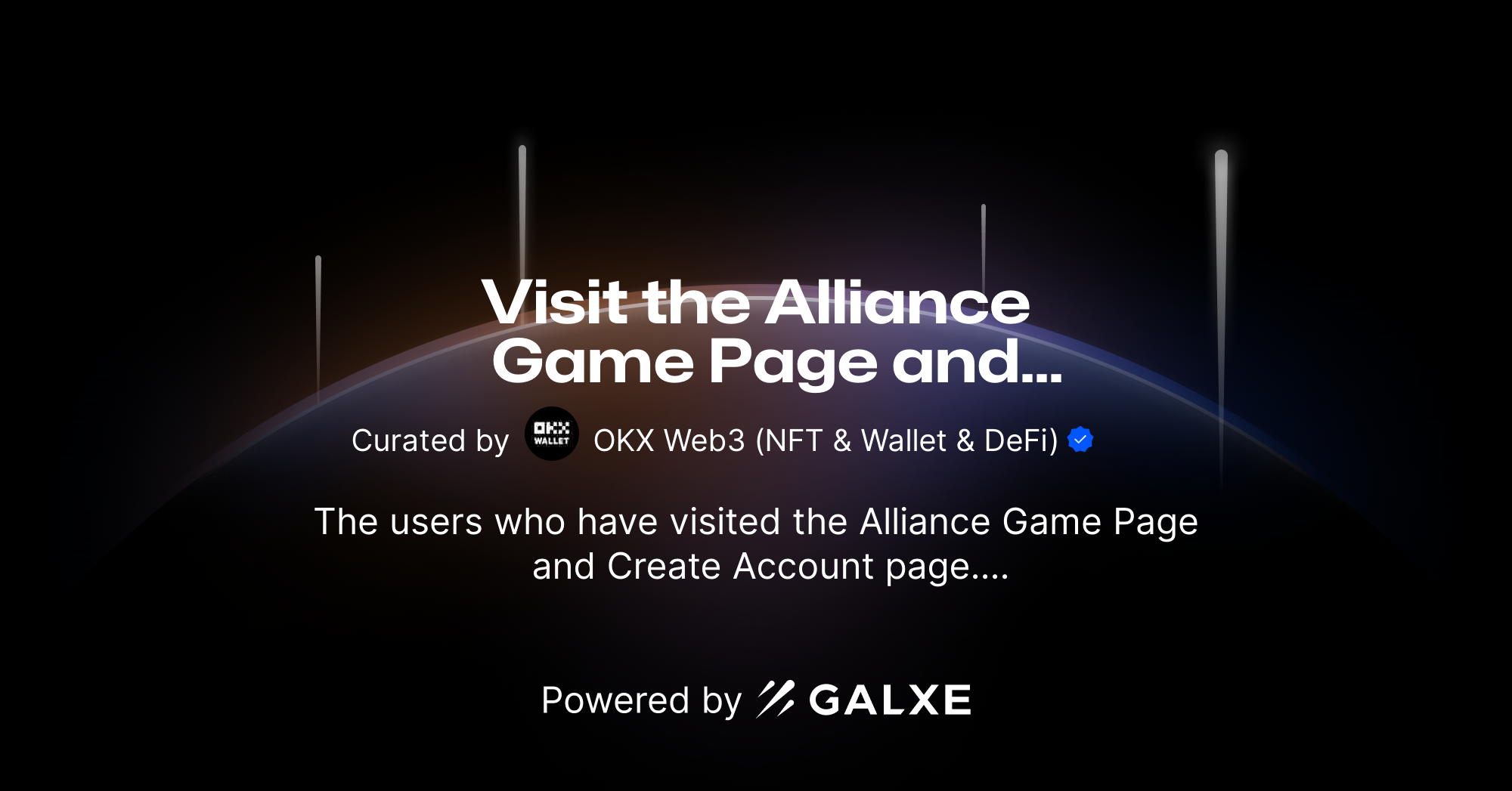Visit the Alliance Game Page and Create Account Credential | Galxe